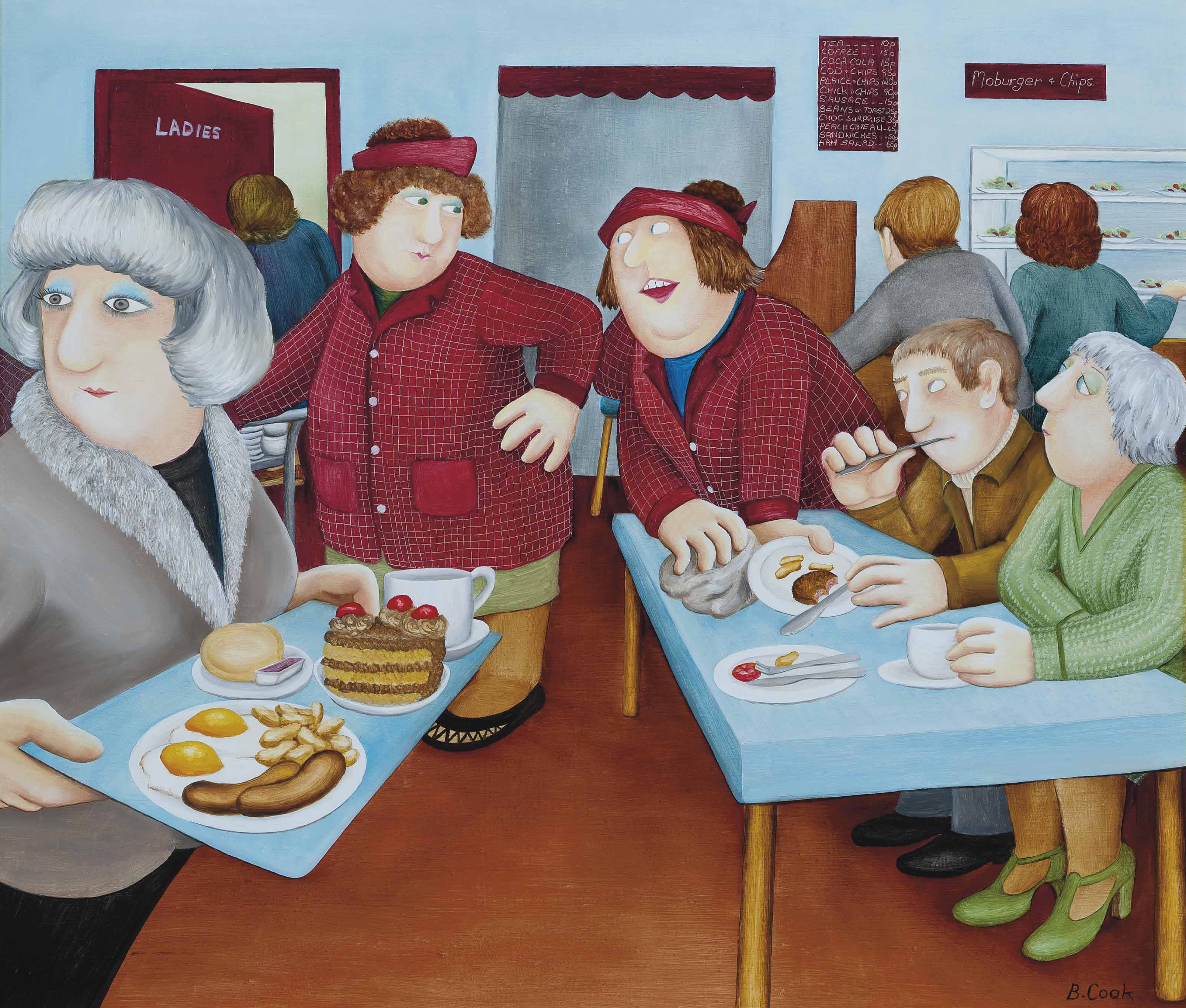 Beryl Cook (1926-2008) , Motorway Cafe | Christie's