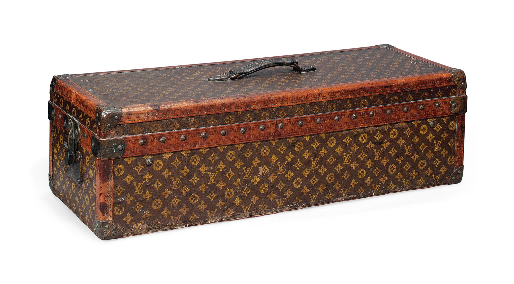 A LIBRARY TRUNK MADE FOR THE ENCYCLOPAEDIA BRITANNICA IN MONOGRAM ...