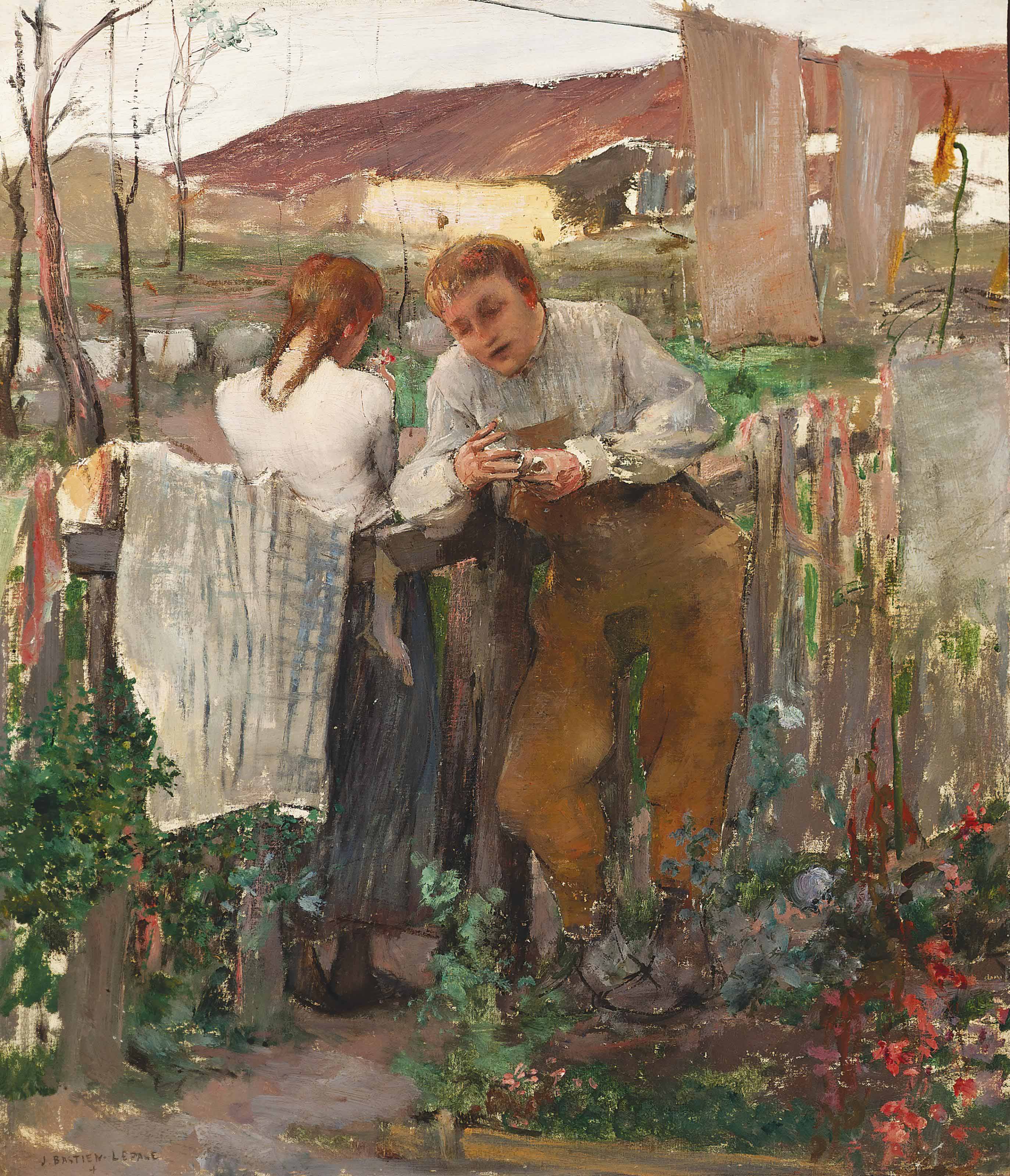 Jules Bastien-Lepage (FRENCH, 1848-1884) , Study for l'Amour au Village ...