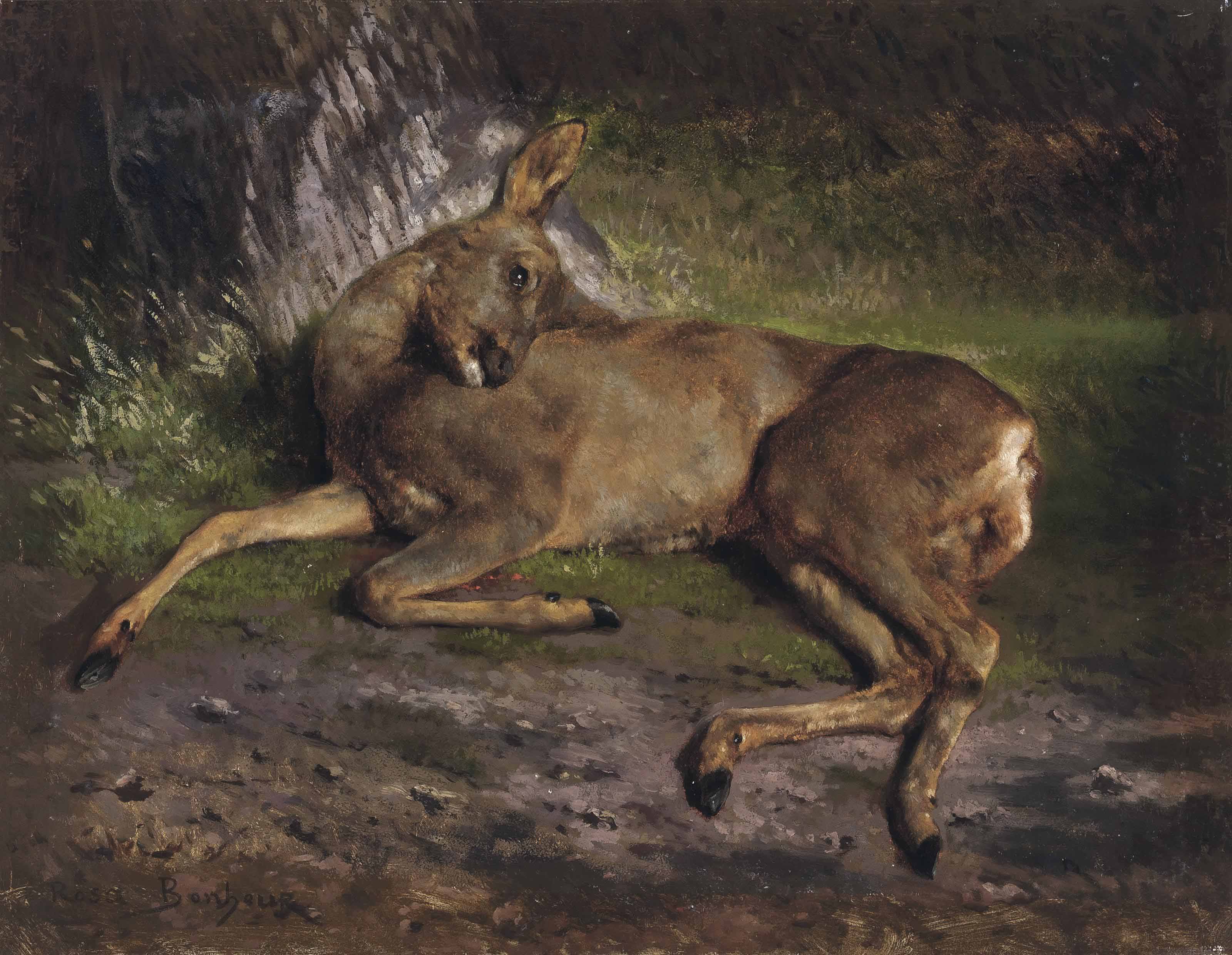 Rosa Bonheur (French, 1822-1899) , A roe deer in the forest | Christie's