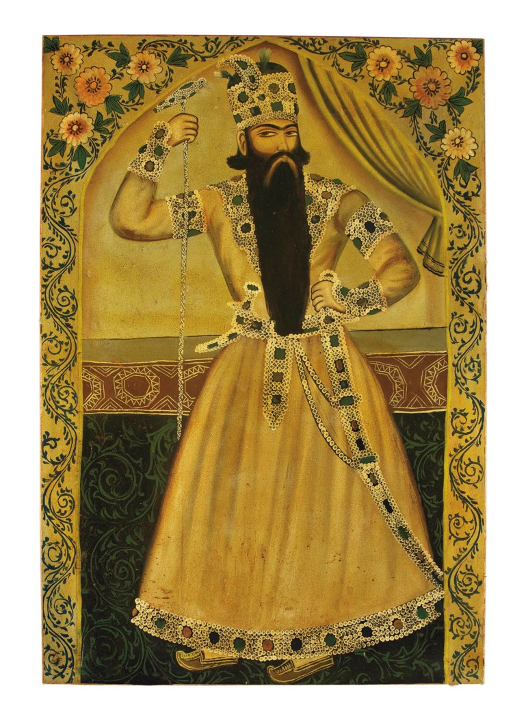 A PORTRAIT OF FATH ALI SHAH , QAJAR IRAN, LATE 19TH/EARLY 20TH CENTURY ...