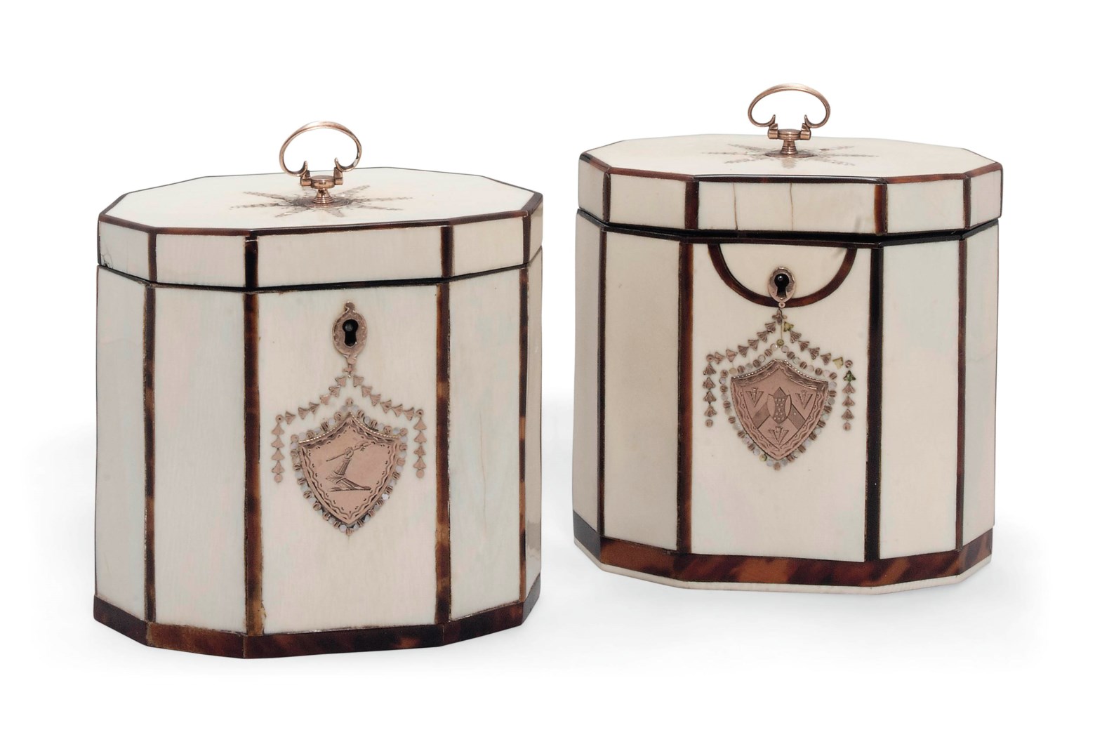 A NEAR PAIR OF GEORGE III IVORY TEA CADDIES , CIRCA 1780 | Christie's