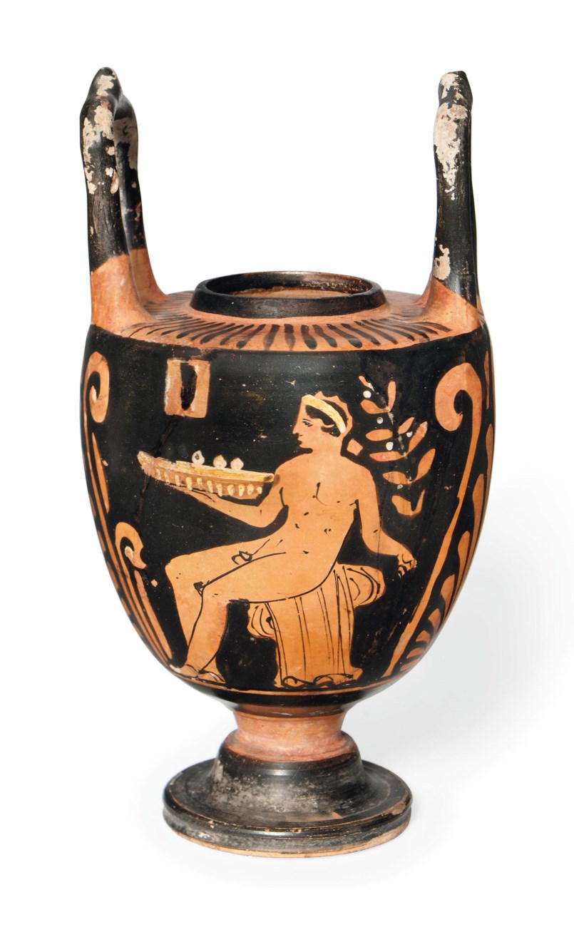 AN APULIAN RED-FIGURED LEBES GAMIKOS , ATTRIBUTED TO THE SCHOOL OF THE ...