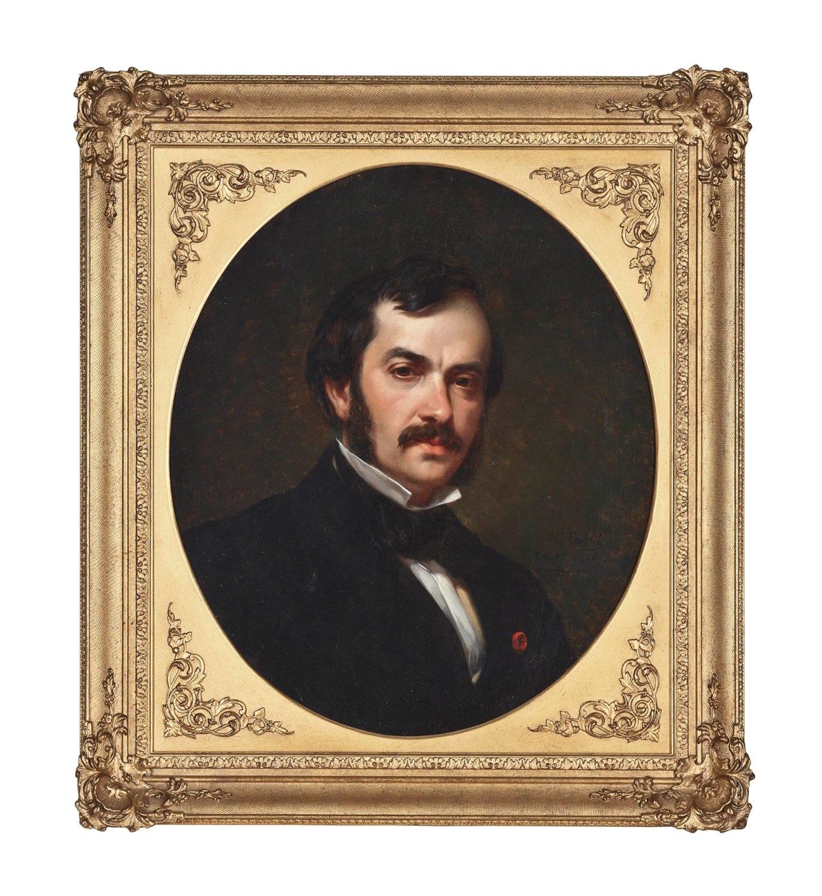 Emile Charles Labbé (French, 1810-1885) , Portrait of a gentleman, bust ...