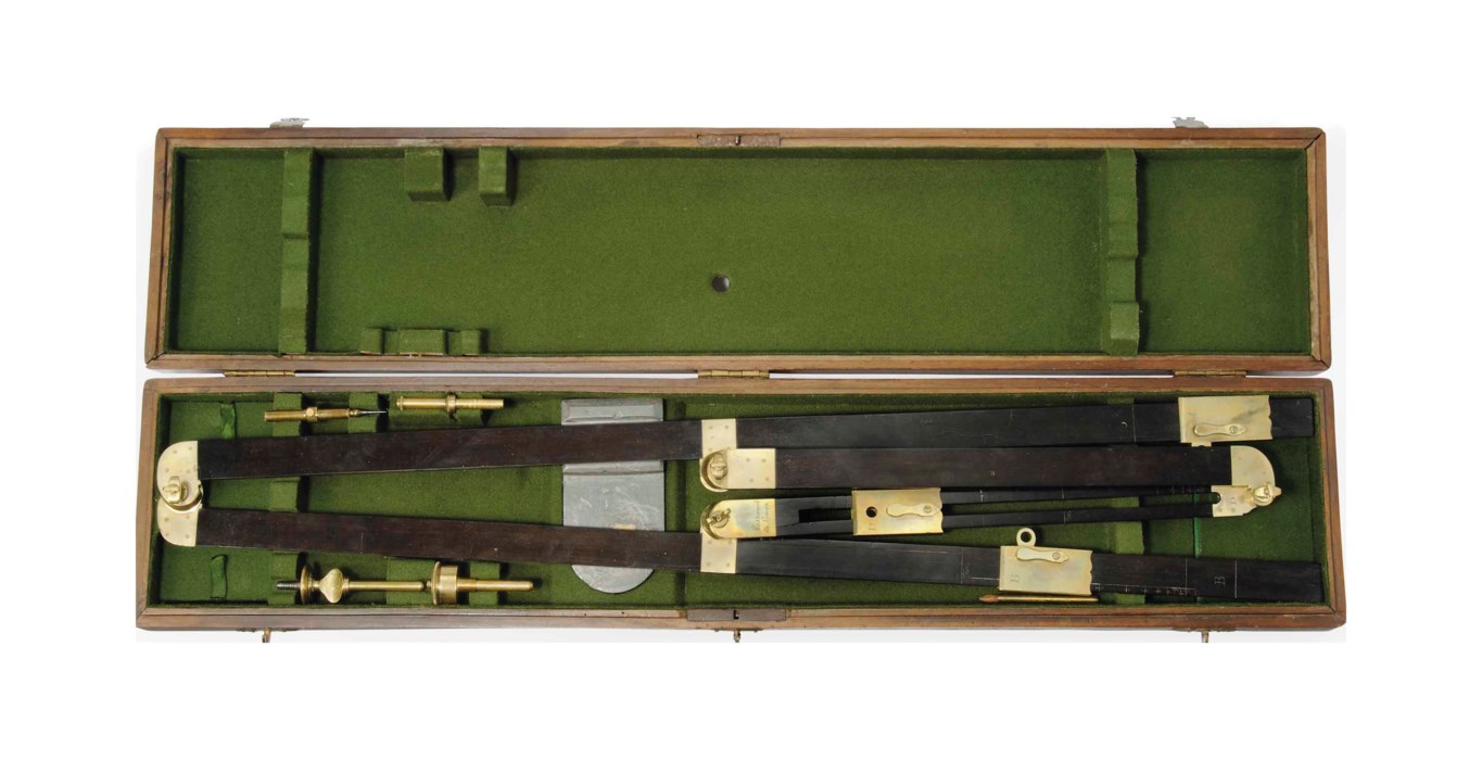 A FRENCH WOOD, BRASS AND IVORY PANTOGRAPH , PASSEMENT, LATE 18TH ...