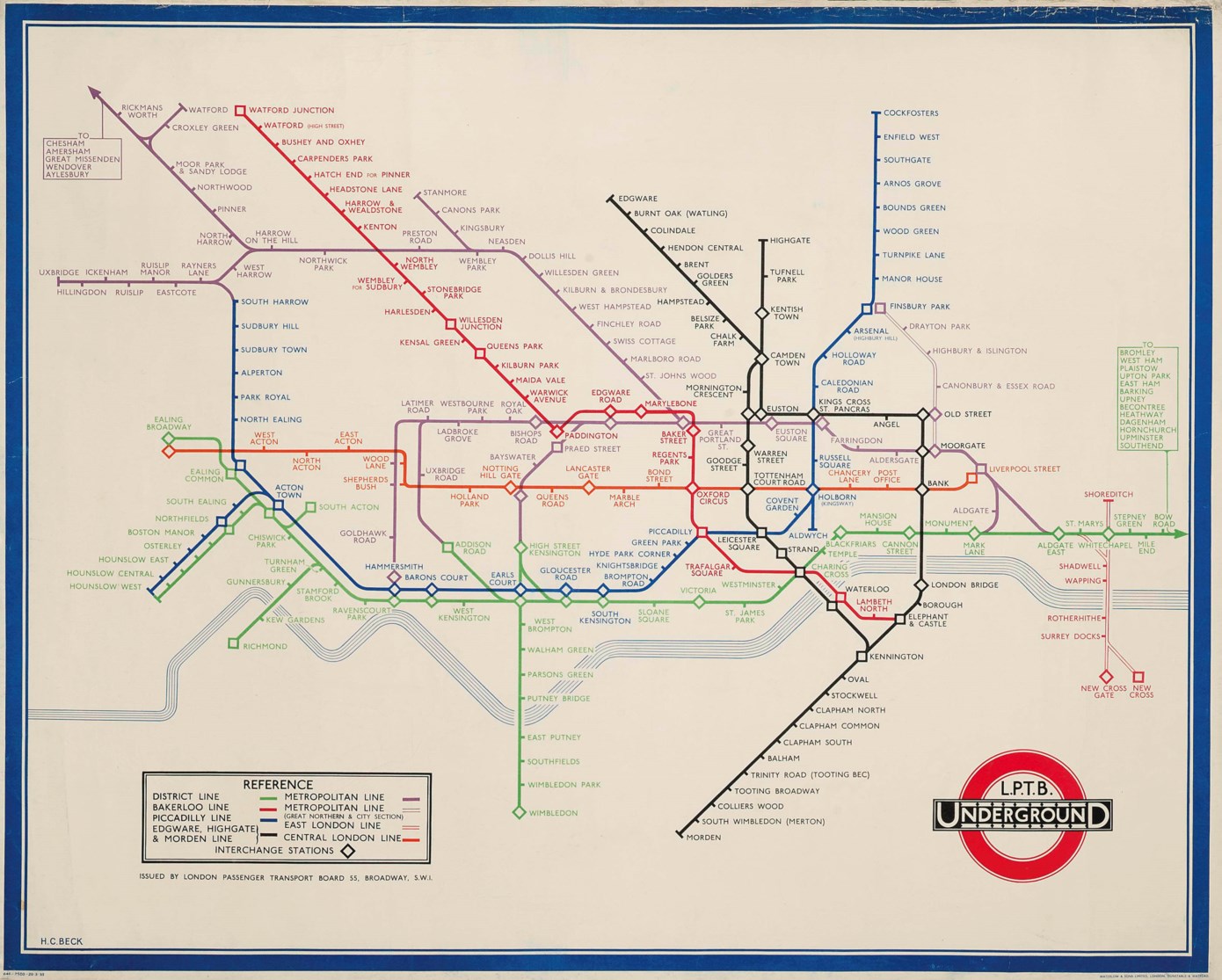 Harry Beck (Henry Charles Beck, 1902-1974) , UNDERGROUND MAP | Christie's