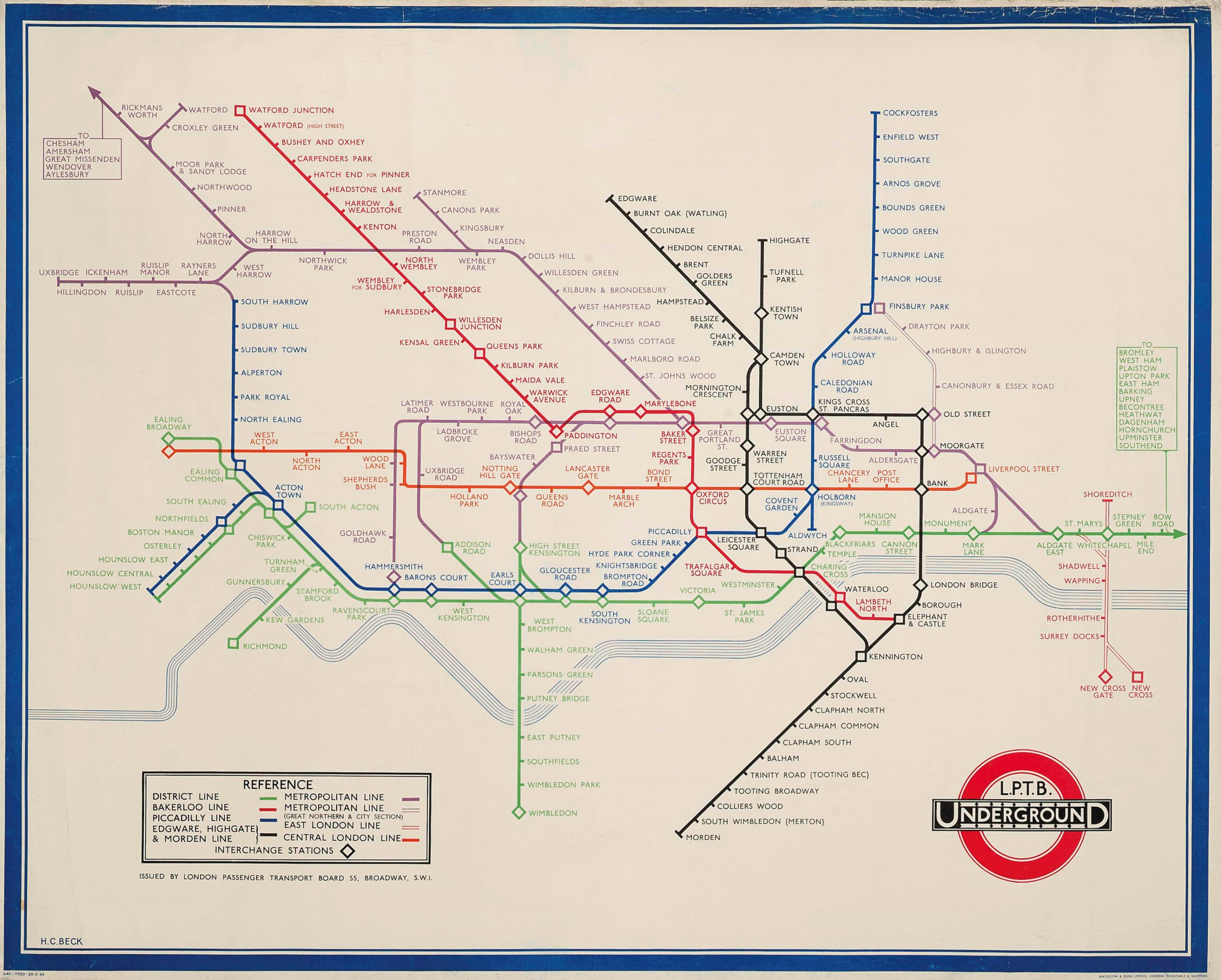Harry Beck (Henry Charles Beck, 1902-1974) , UNDERGROUND MAP | Christie's