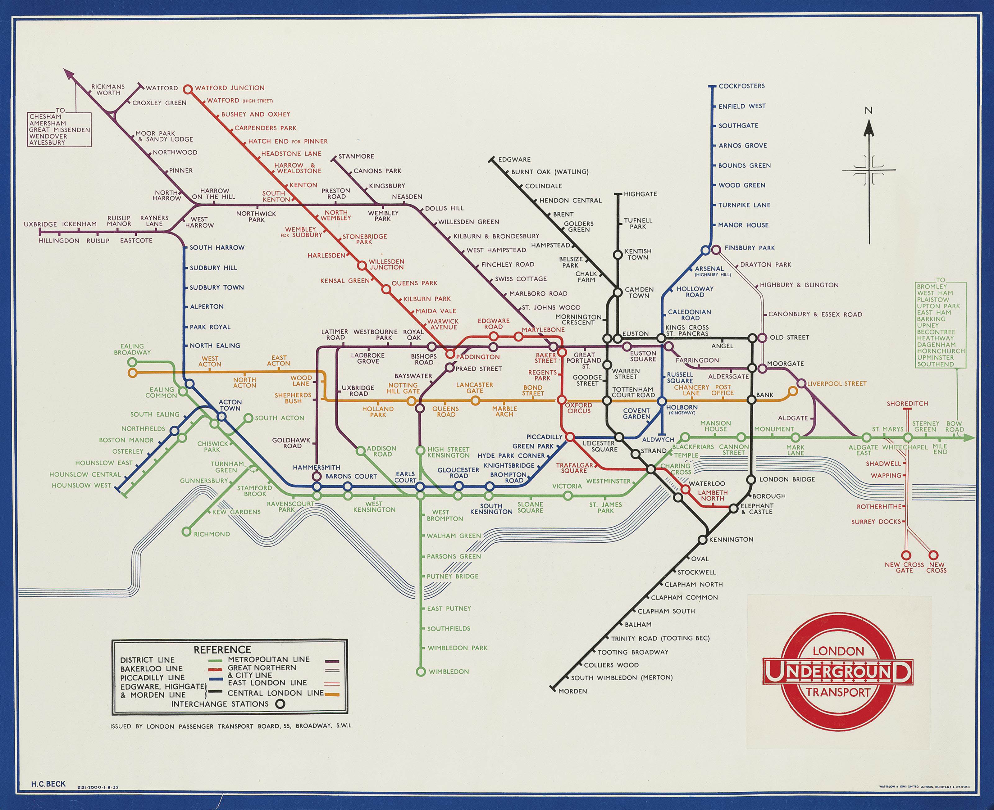 Harry Beck (Henry Charles Beck, 1902-1974) , UNDERGROUND MAP | Christie's