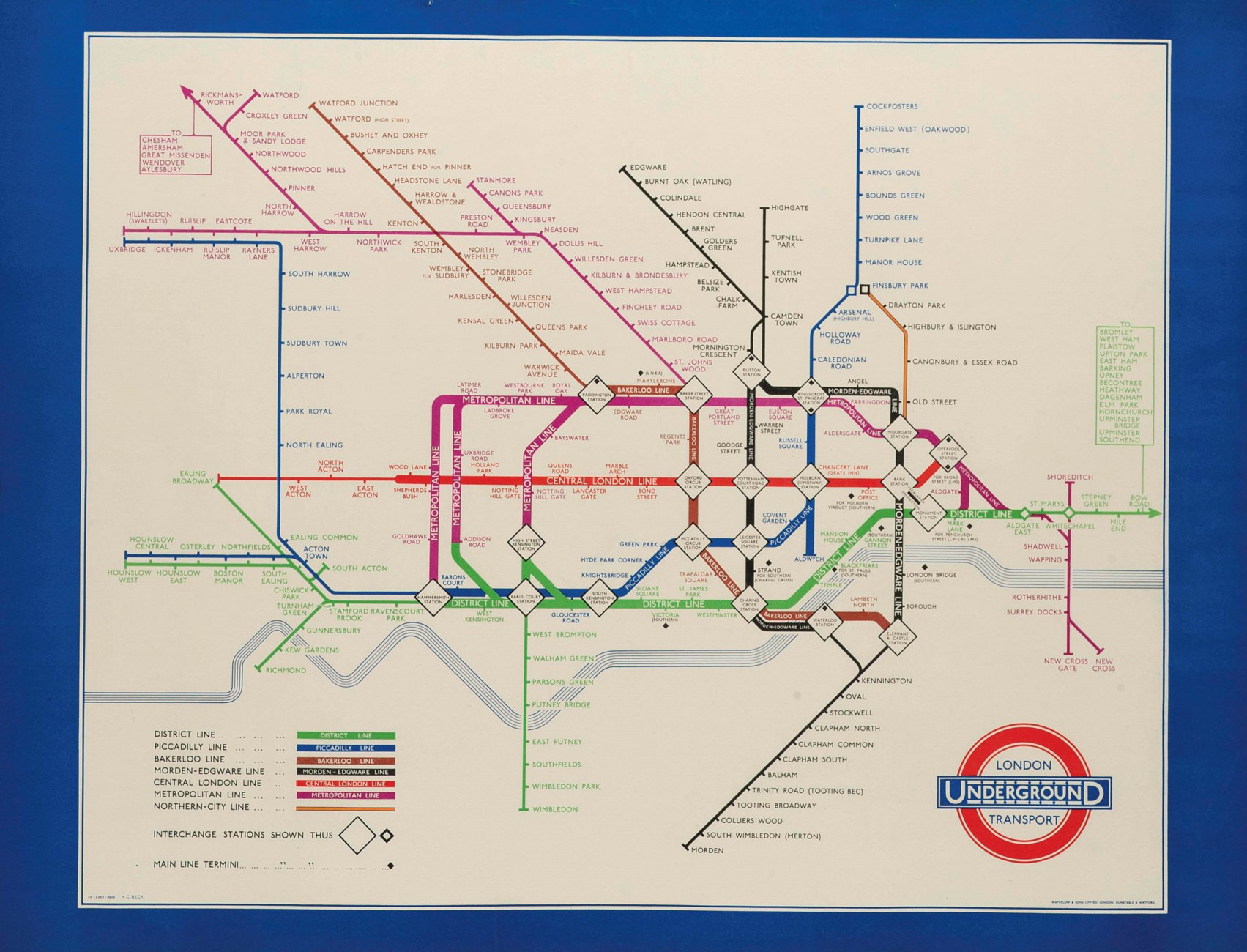 Harry Beck (Henry Charles Beck, 1902-1974) , UNDERGROUND MAP | Christie's
