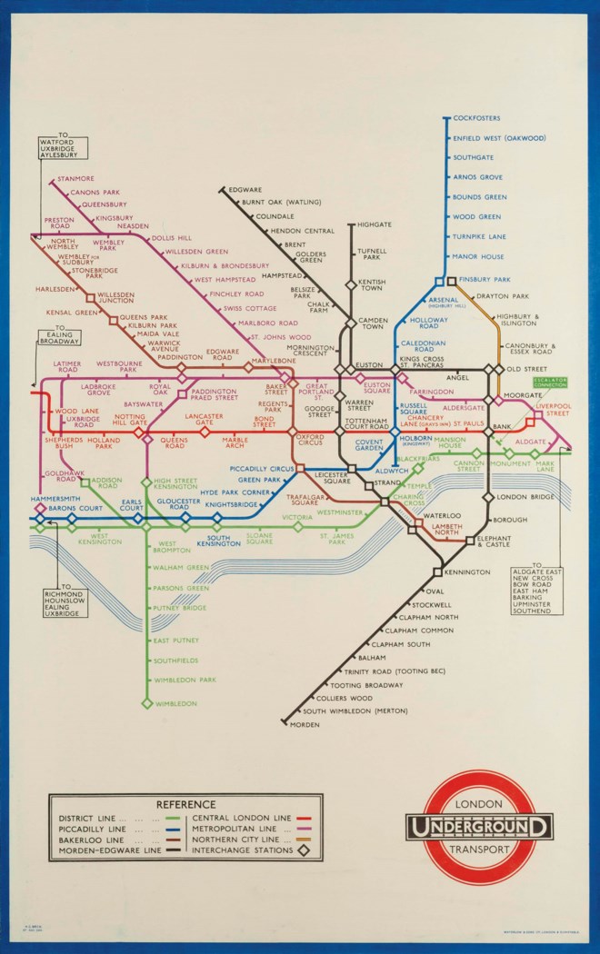 Harry Beck (Henry Charles Beck, 1902-1974) , UNDERGROUND MAP | Christie's