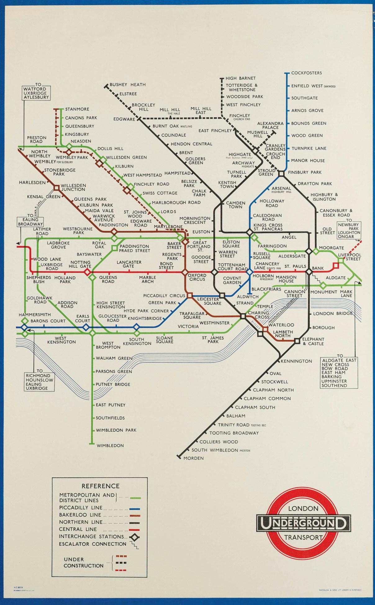 Harry Beck (Henry Charles Beck, 1902-1974) , UNDERGROUND MAP | Christie's