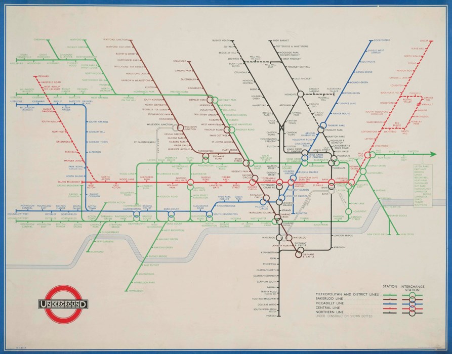 Harry Beck (Henry Charles Beck, 1902-1974) , UNDERGROUND MAP | Christie's