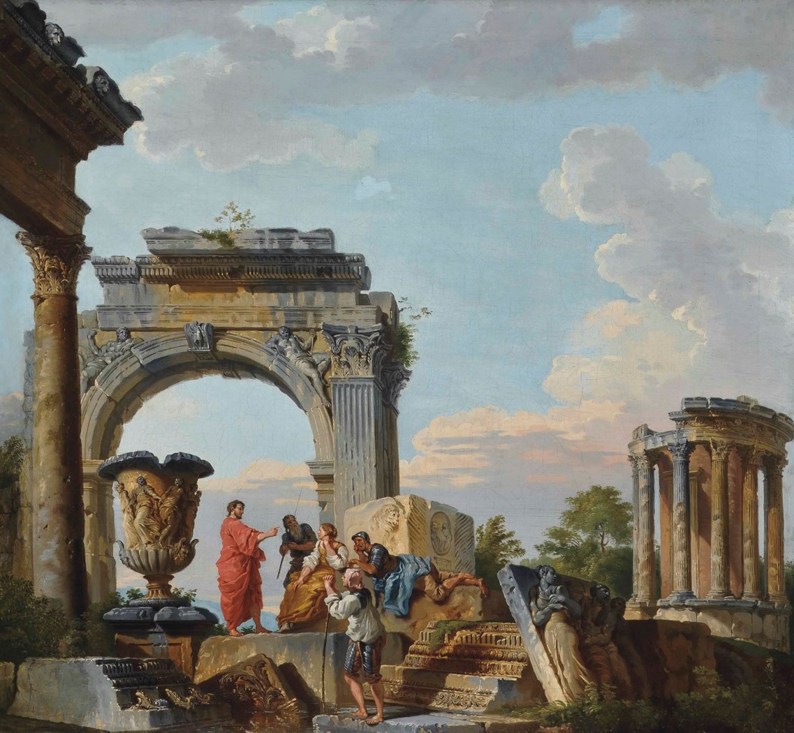 Studio of Giovanni Paolo Panini (Piacenza 1691-1765 Rome) , A capriccio ...