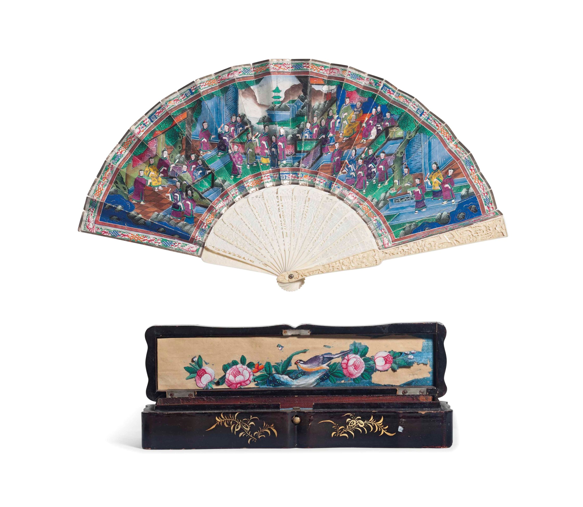 A CANTON IVORY FAN , CIRCA 1875 | Christie's