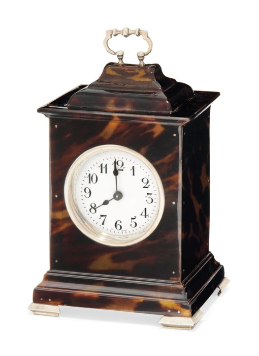 A SILVER-MOUNTED TORTOISESHELL CARRIAGE CLOCK , UNMARKED, EARLY 20TH ...