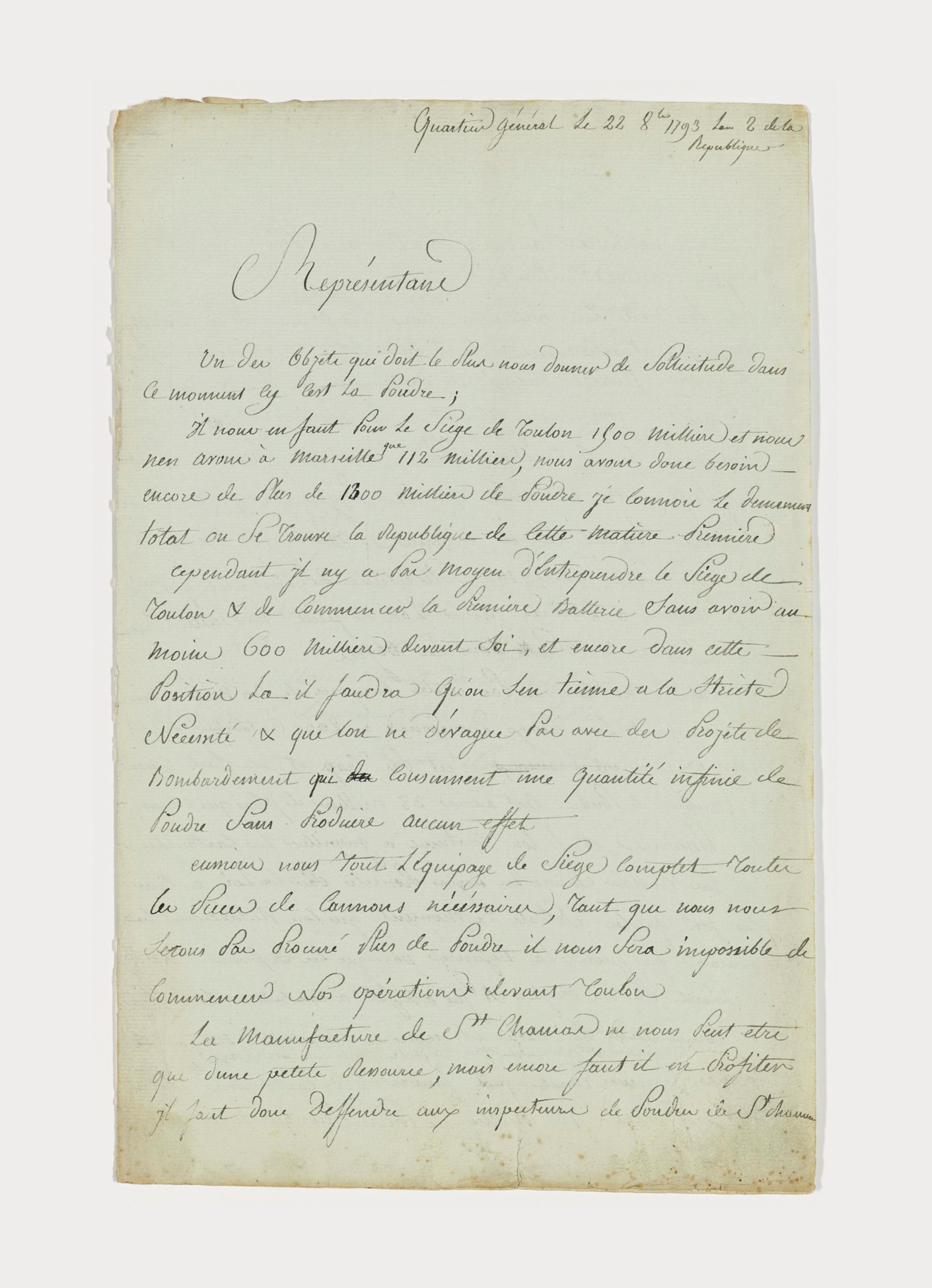 NAPOLEON I (1769-1821), Emperor of the French. Secretarial letter ...