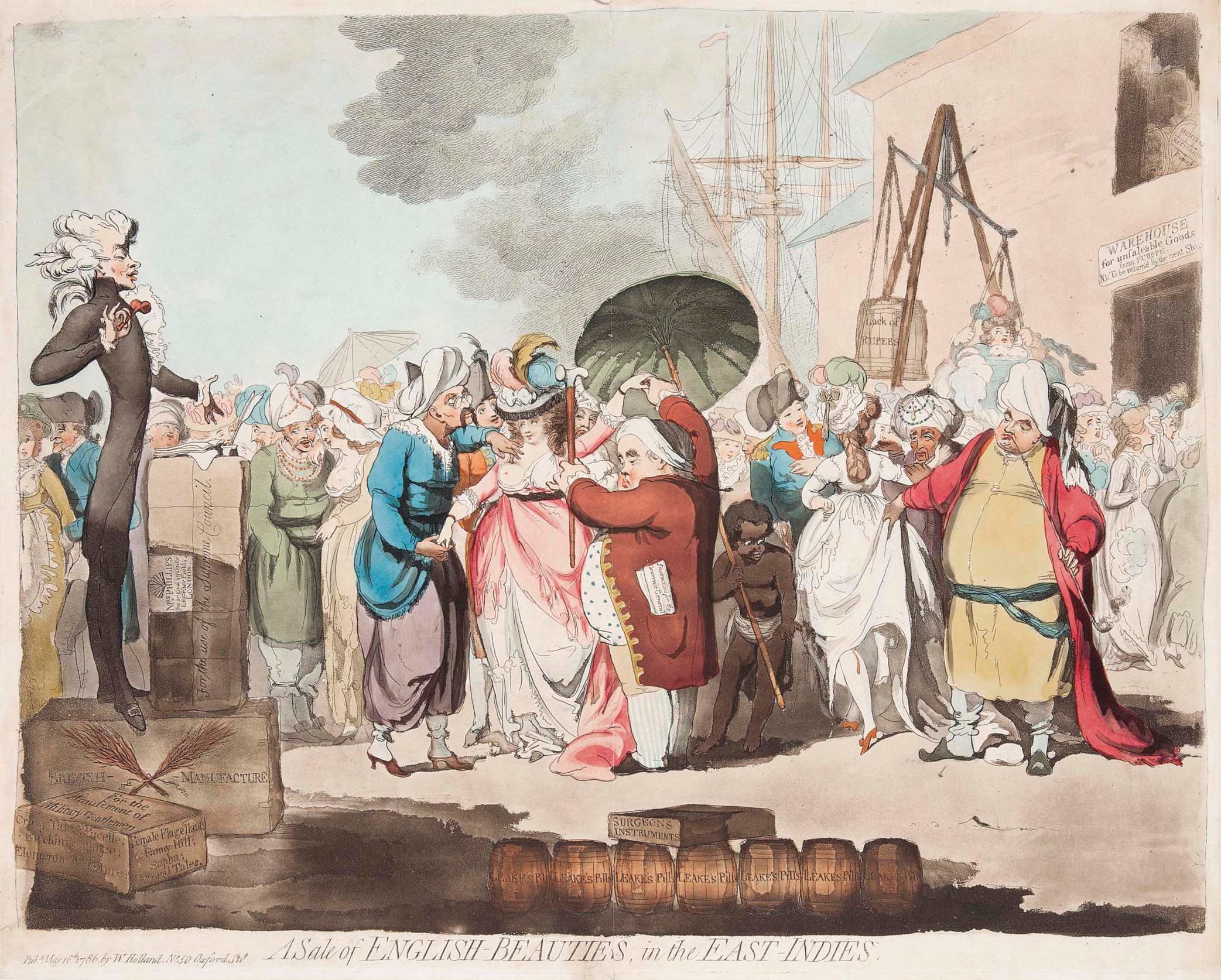 James Gillray (1757-1815) , A Sale of English-Beauties, in the East ...