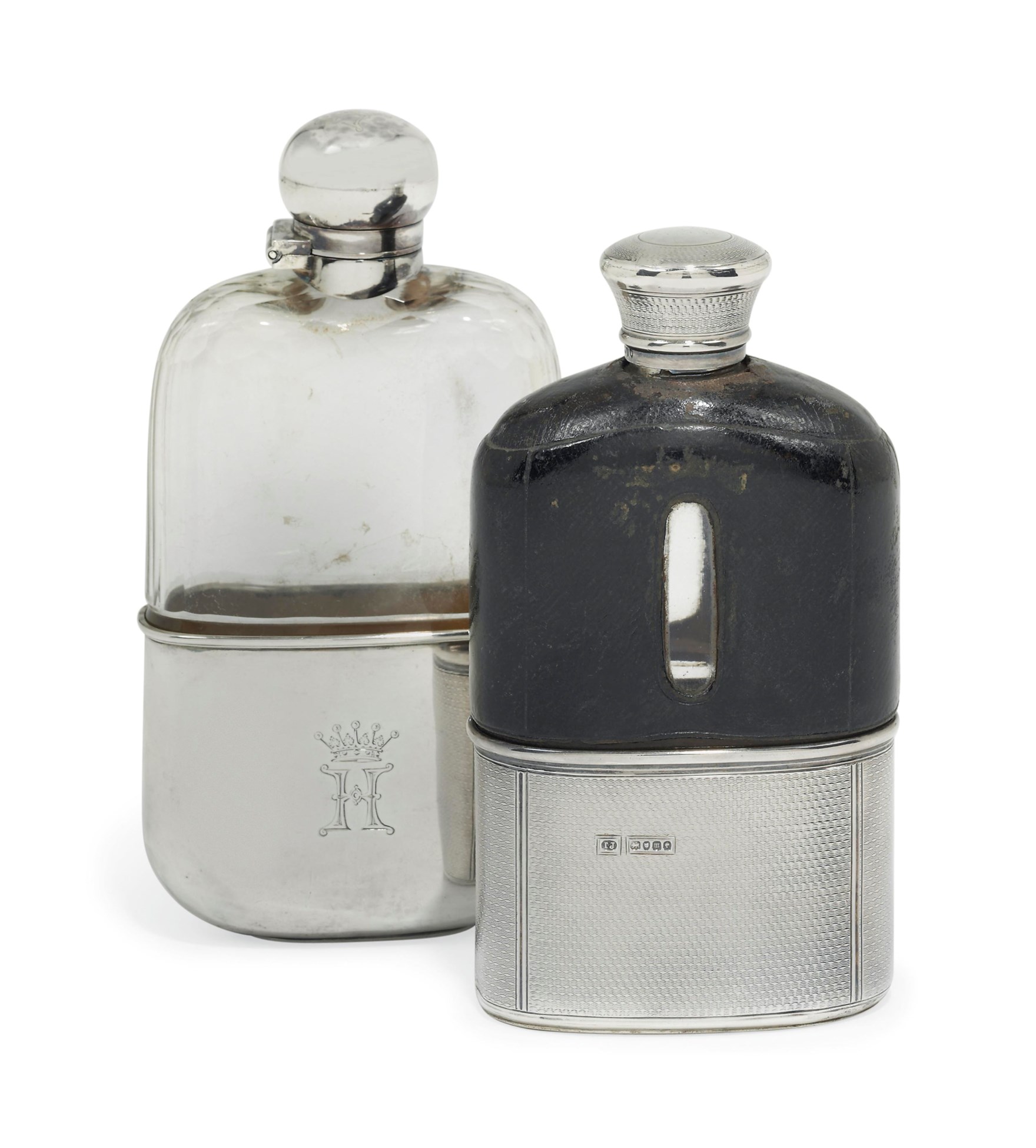 A VICTORIAN SILVER-MOUNTED SPIRITS FLASK , MARK OF THOMAS JOHNSON ...