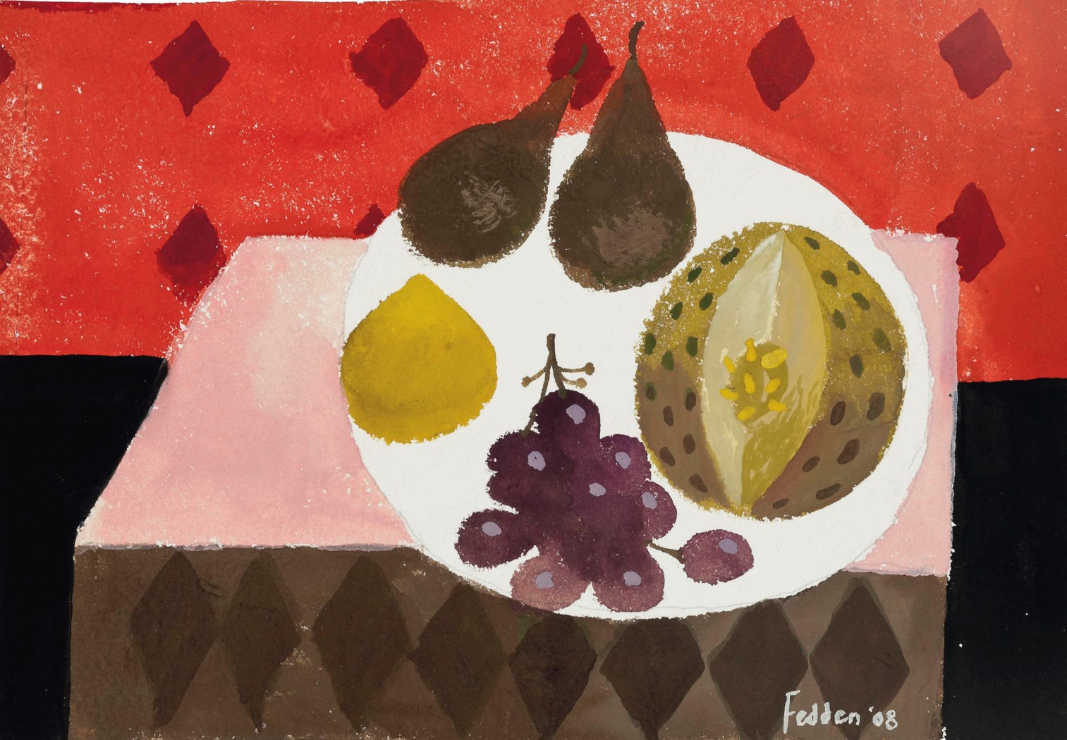 Mary Fedden, R.A. (1915-2012) , Still life with melon and pears ...