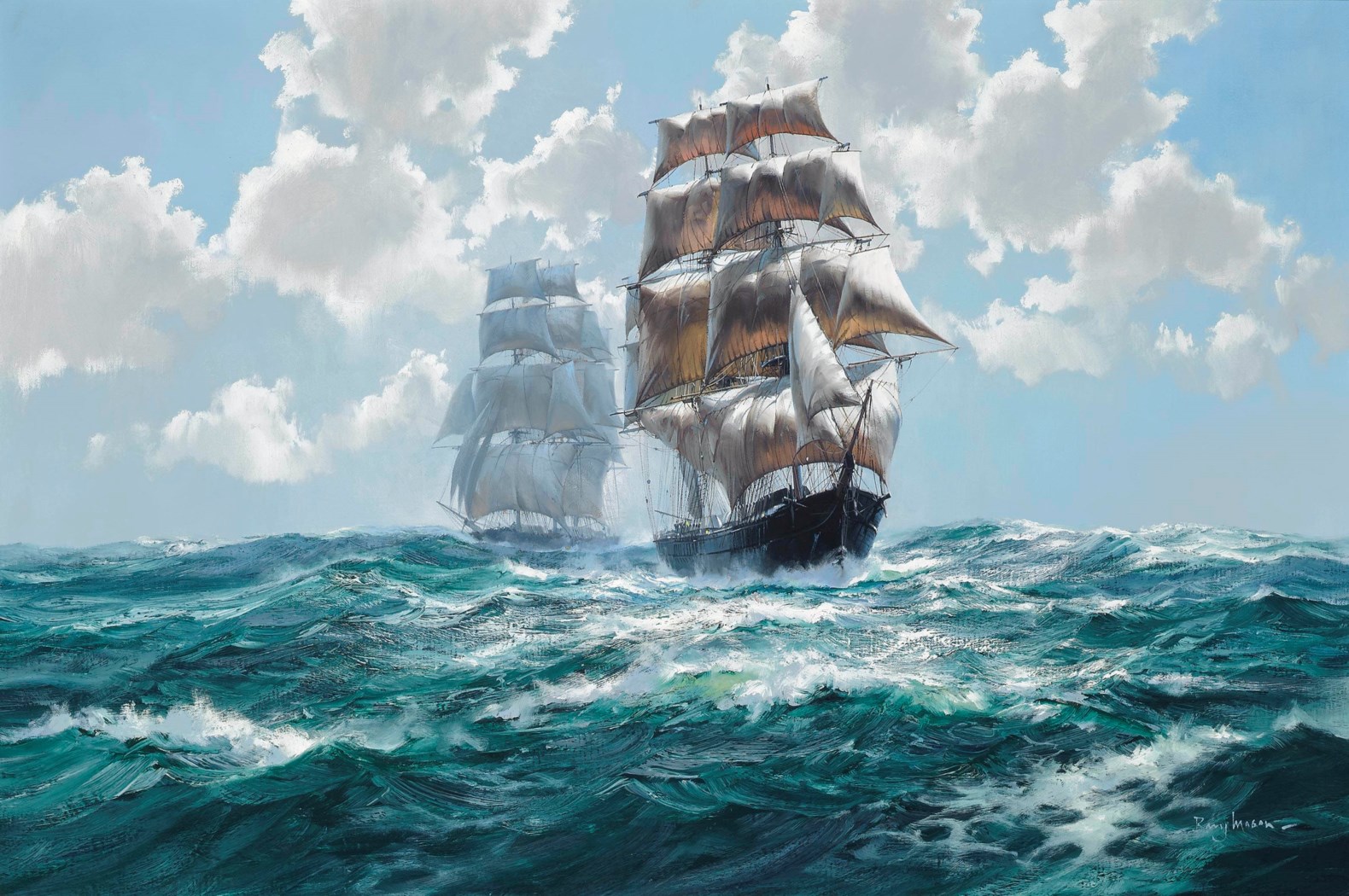 Barry Mason (b.1947) , 'Moonsilver': The American clipper Archer in ...