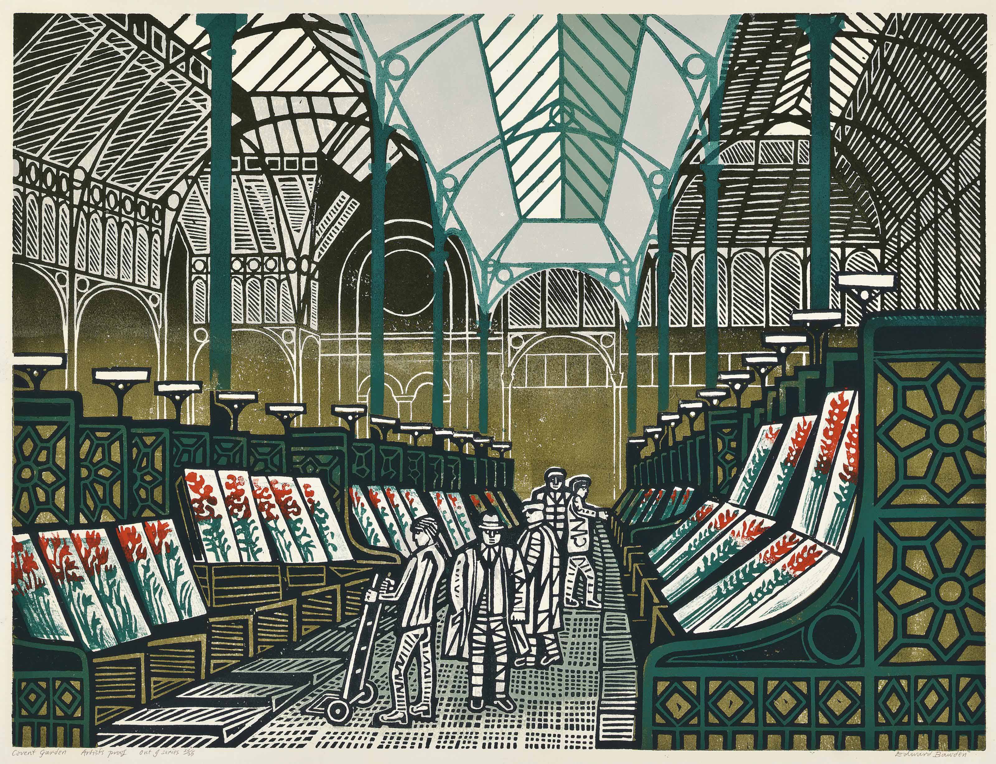 Edward Bawden (1903-1989) , The Floral Hall, Covent Garden | Christie's