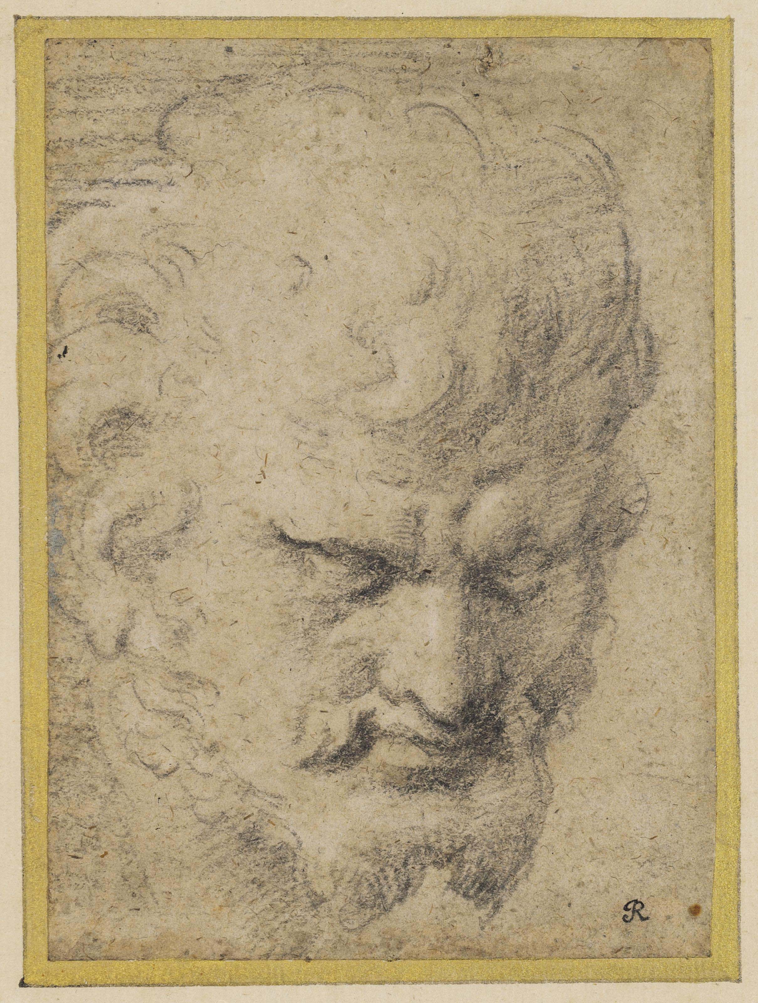 Circle of Annibale Carracci (Bologna 1560-1609 Rome) , Head of a satyr ...