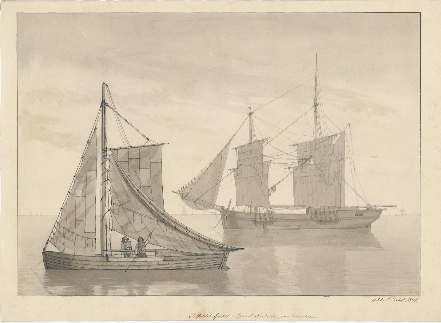 Johan Christian Dahl (Bergen 1788-1857 Dresden) , A fishing vessel and ...