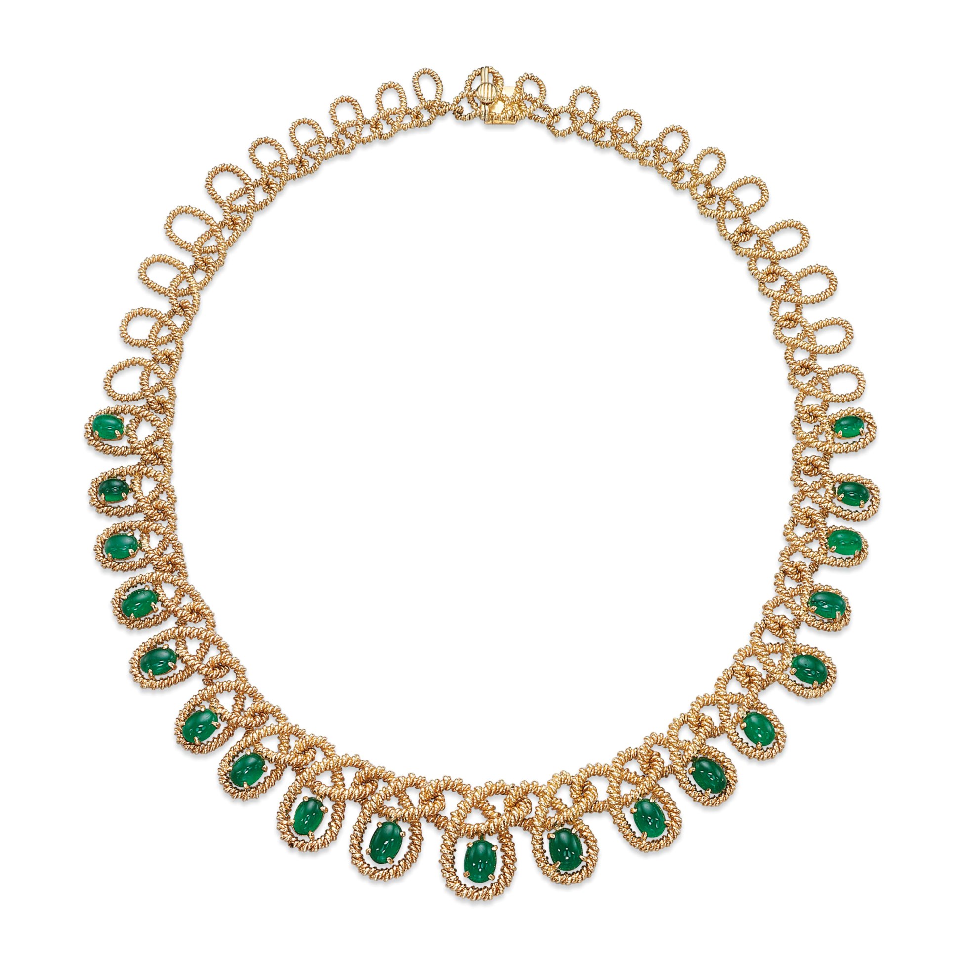 AN EMERALD AND GOLD NECKLACE, BY VAN CLEEF & ARPELS | Christie's