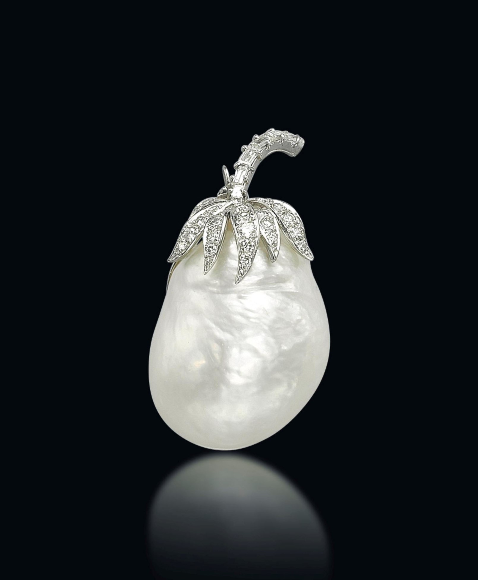 A RARE HOLLOW NATURAL PEARL AND DIAMOND PENDANT | Christie's