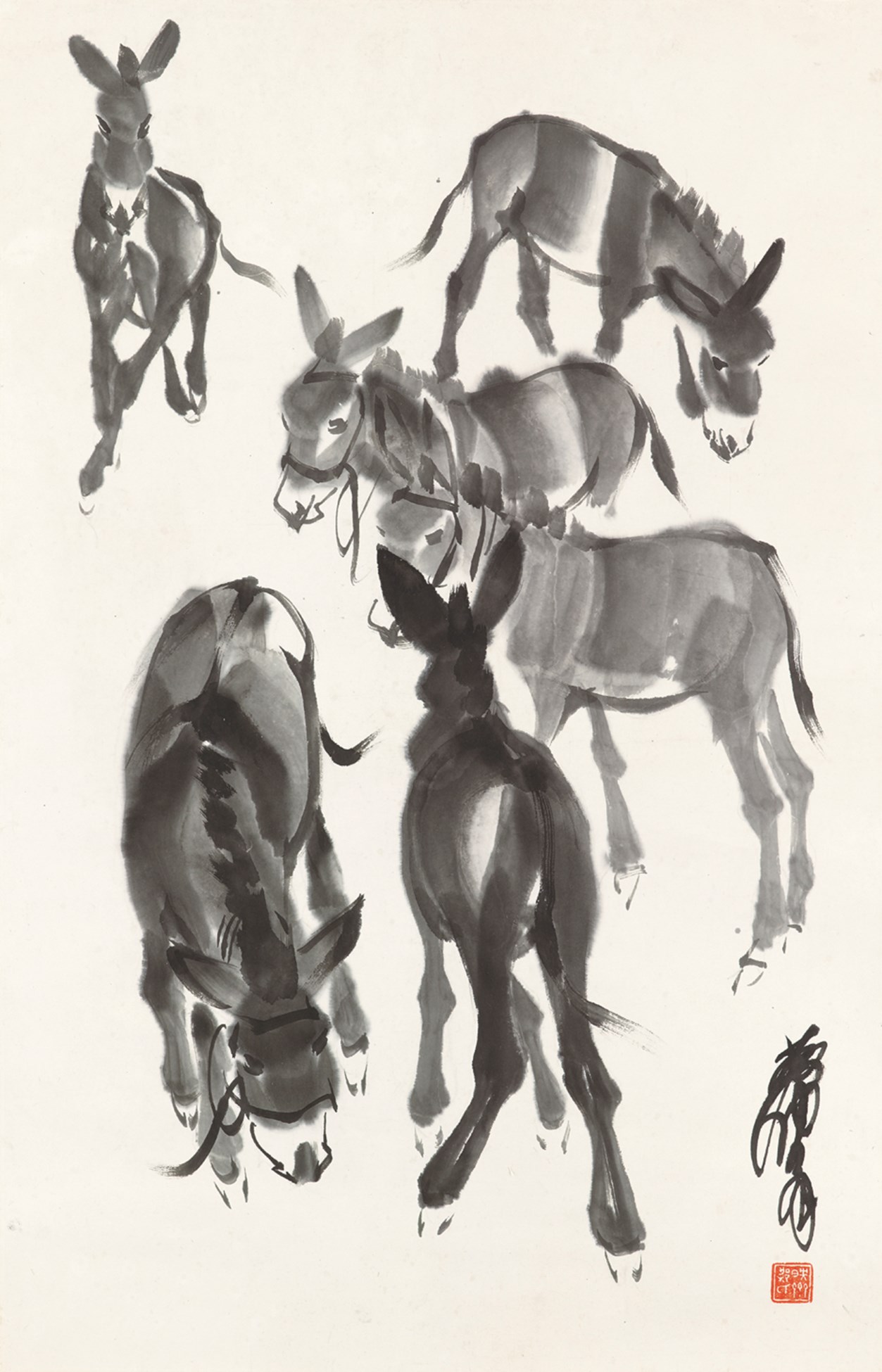 HUANG ZHOU (1925-1997), Donkeys | Christie's