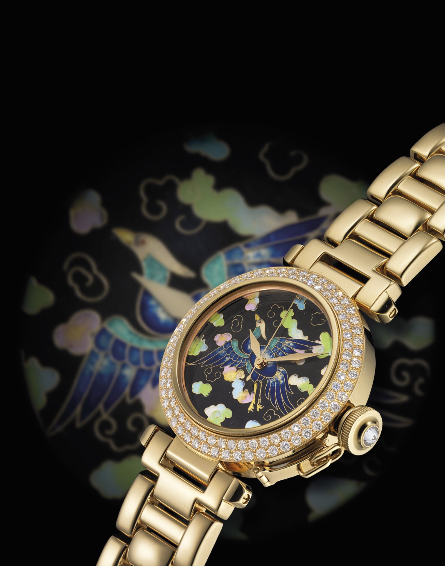 CARTIER. A VERY RARE AND FINE LIMITED EDITION 18K GOLD AND DIAMOND-SET ...