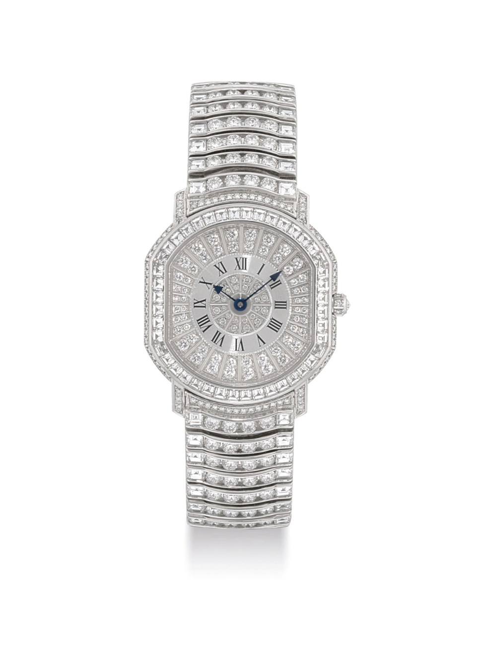 DANIEL ROTH. AN IMPRESSIVE AND VERY RARE 18K WHITE GOLD AND DIAMOND-SET ...