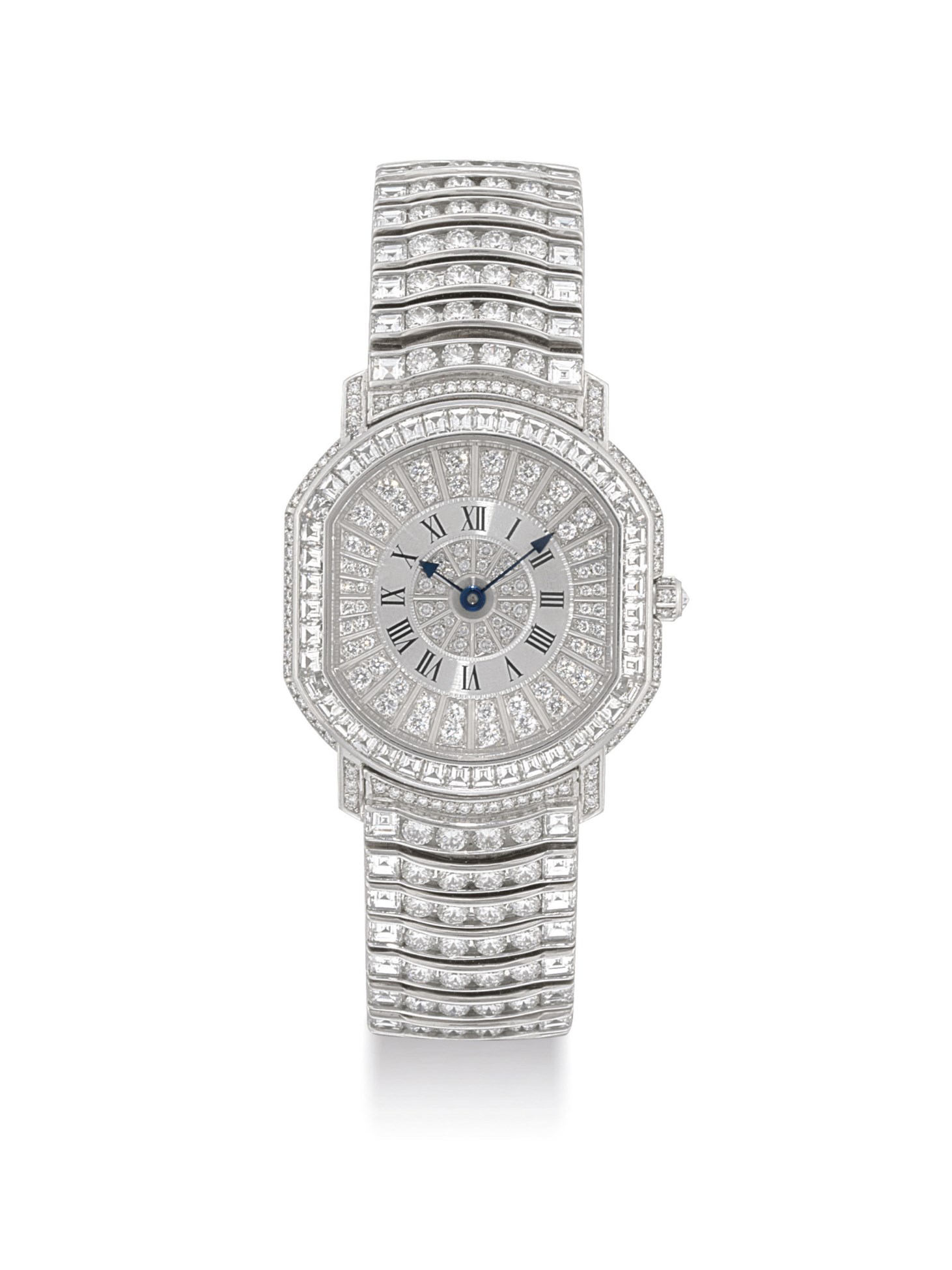 DANIEL ROTH. AN IMPRESSIVE AND VERY RARE 18K WHITE GOLD AND DIAMOND-SET ...