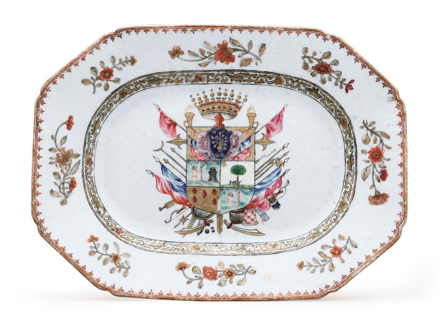 A SPANISH MARKET ARMORIAL PLATTER