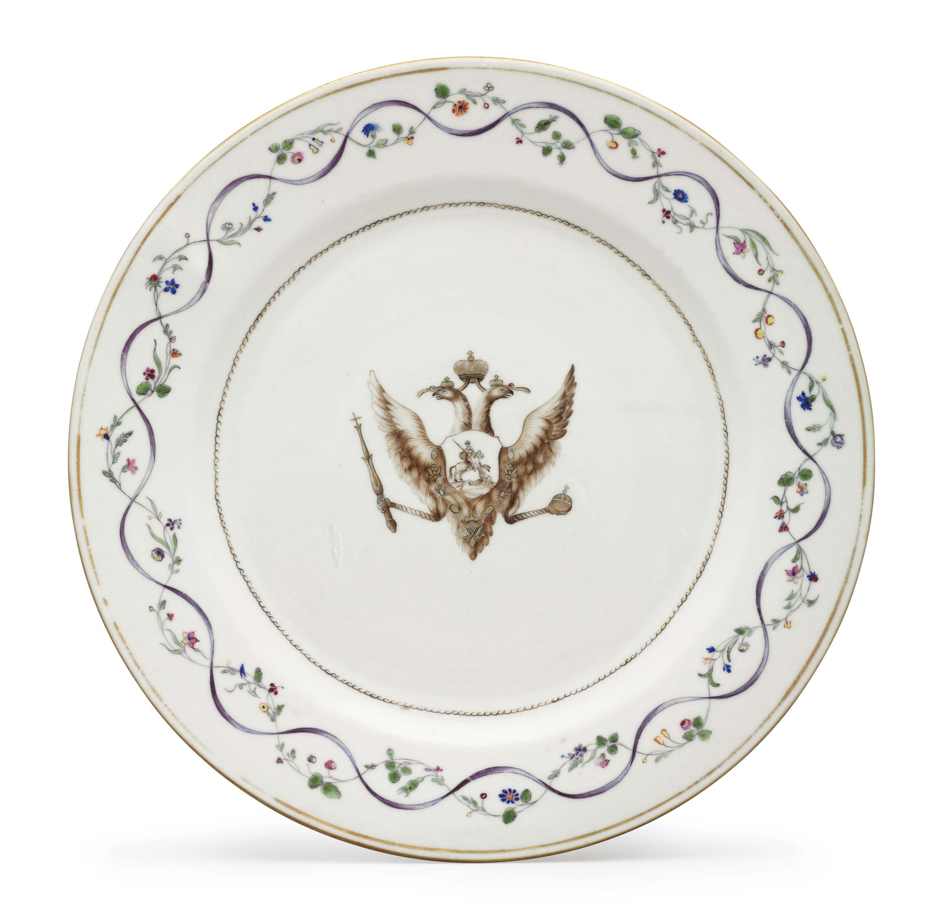 A RUSSIAN IMPERIAL ARMORIAL PLATE