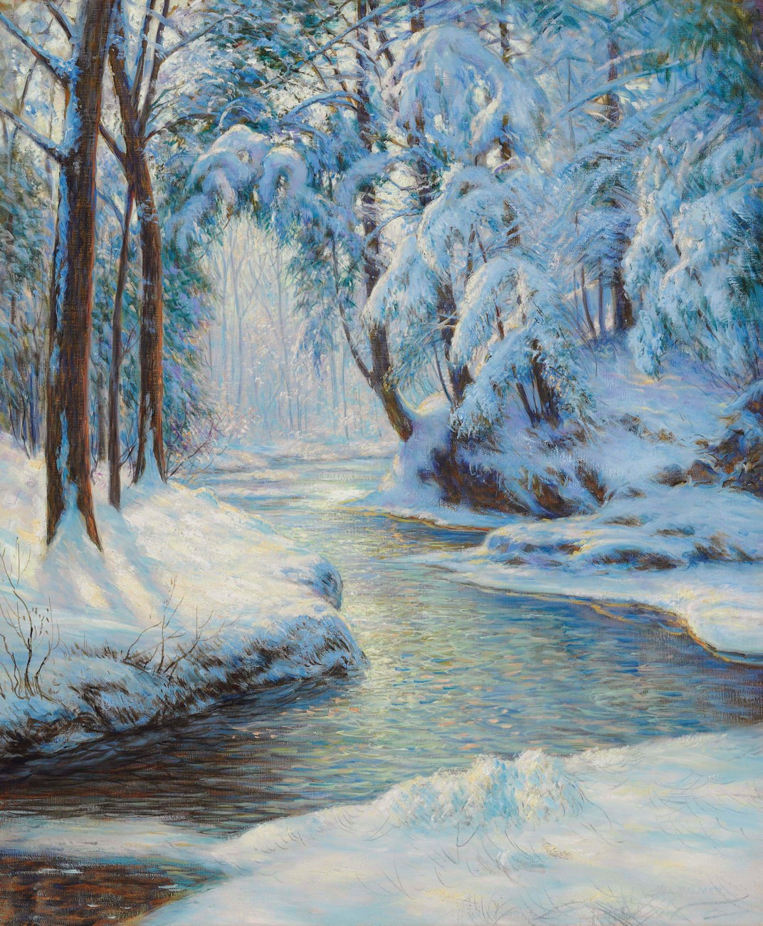 Walter Launt Palmer (1854-1932) , Stream in a Snowy Landscape | Christie's
