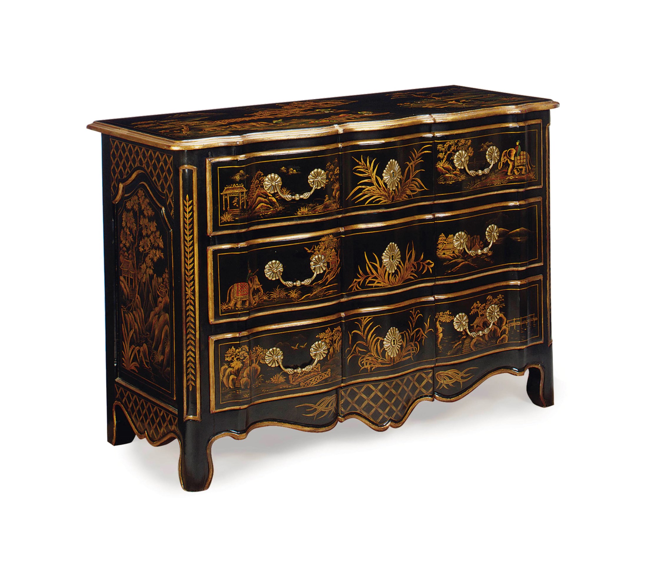 A BLACK AND GILT-JAPANNED COMMODE, , LATE 20TH CENTURY | Christie's