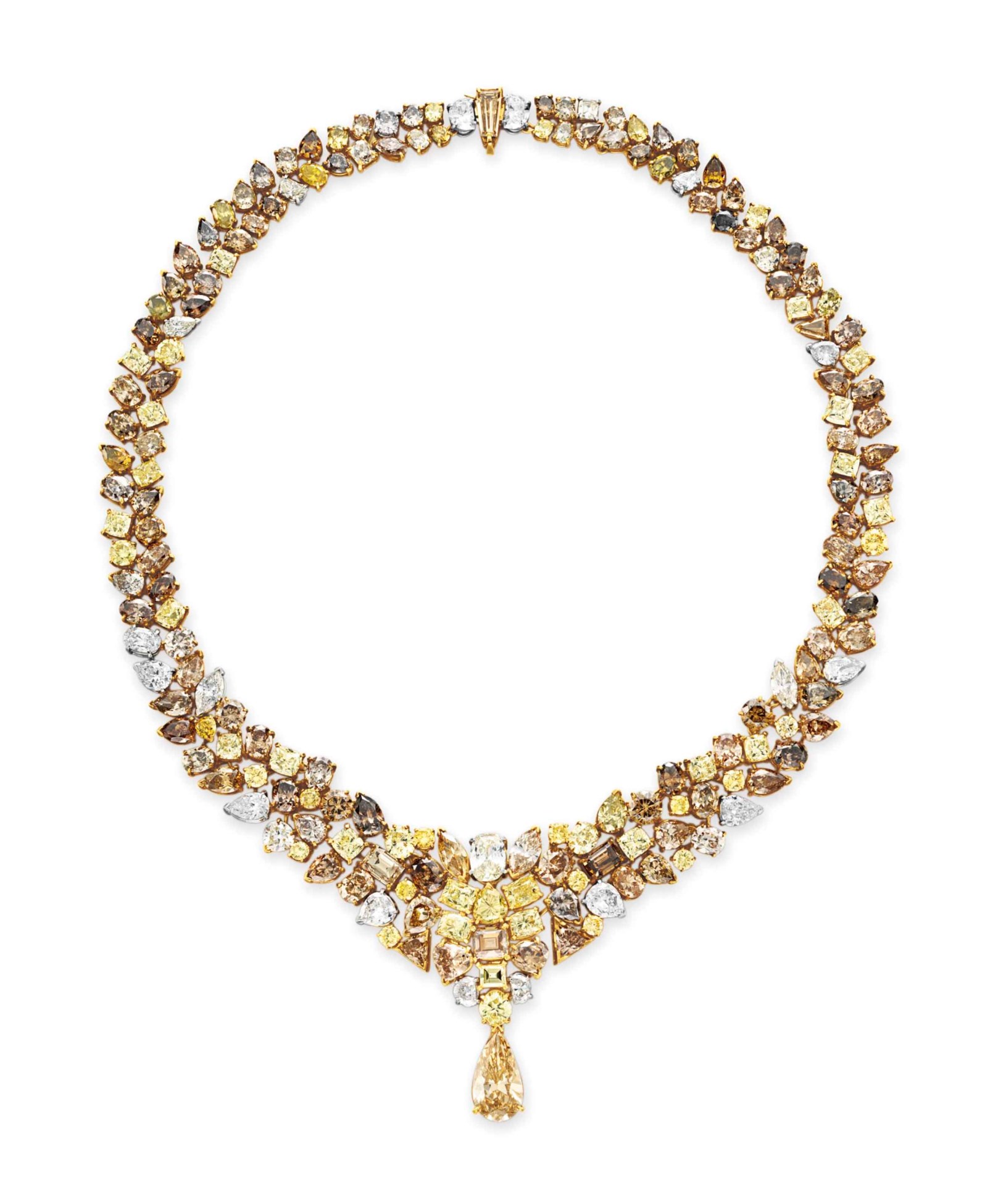 A DIAMOND AND COLORED DIAMOND NECKLACE, BY CARTIER | Christie's