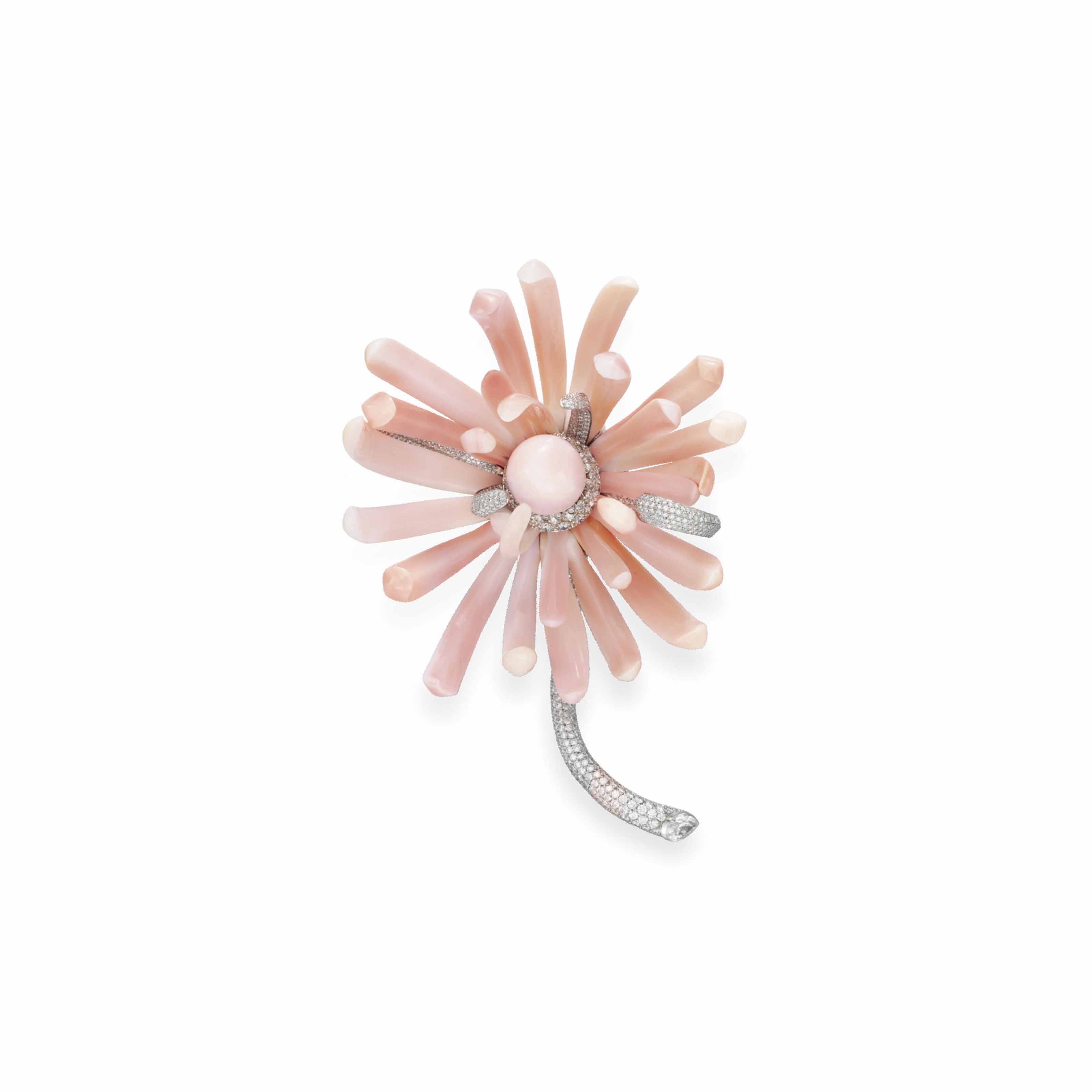 A DIAMOND, CONCH PEARL AND CONCH SHELL BROOCH, BY TIFFANY & CO ...
