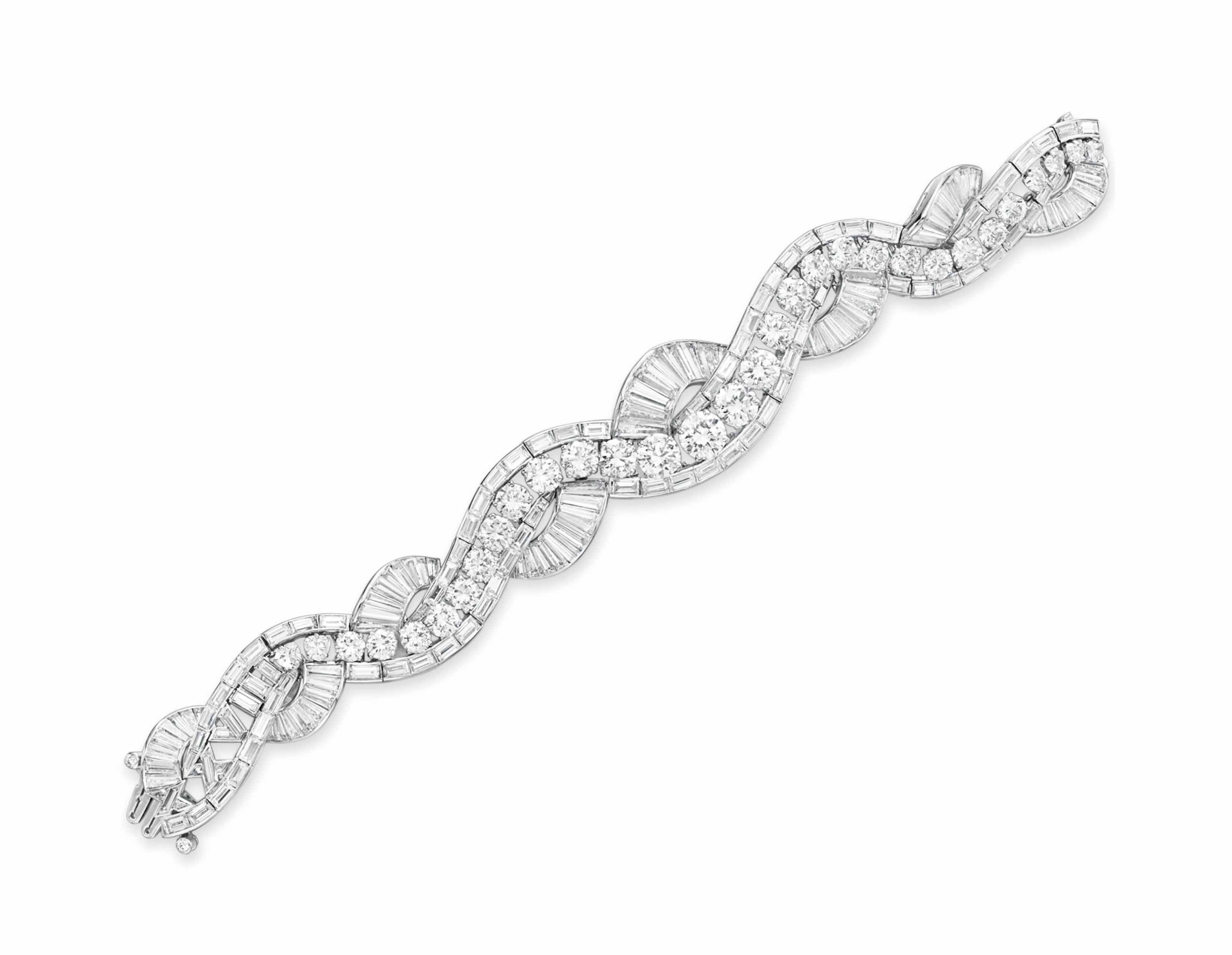 A DIAMOND BRACELET, BY RUSER