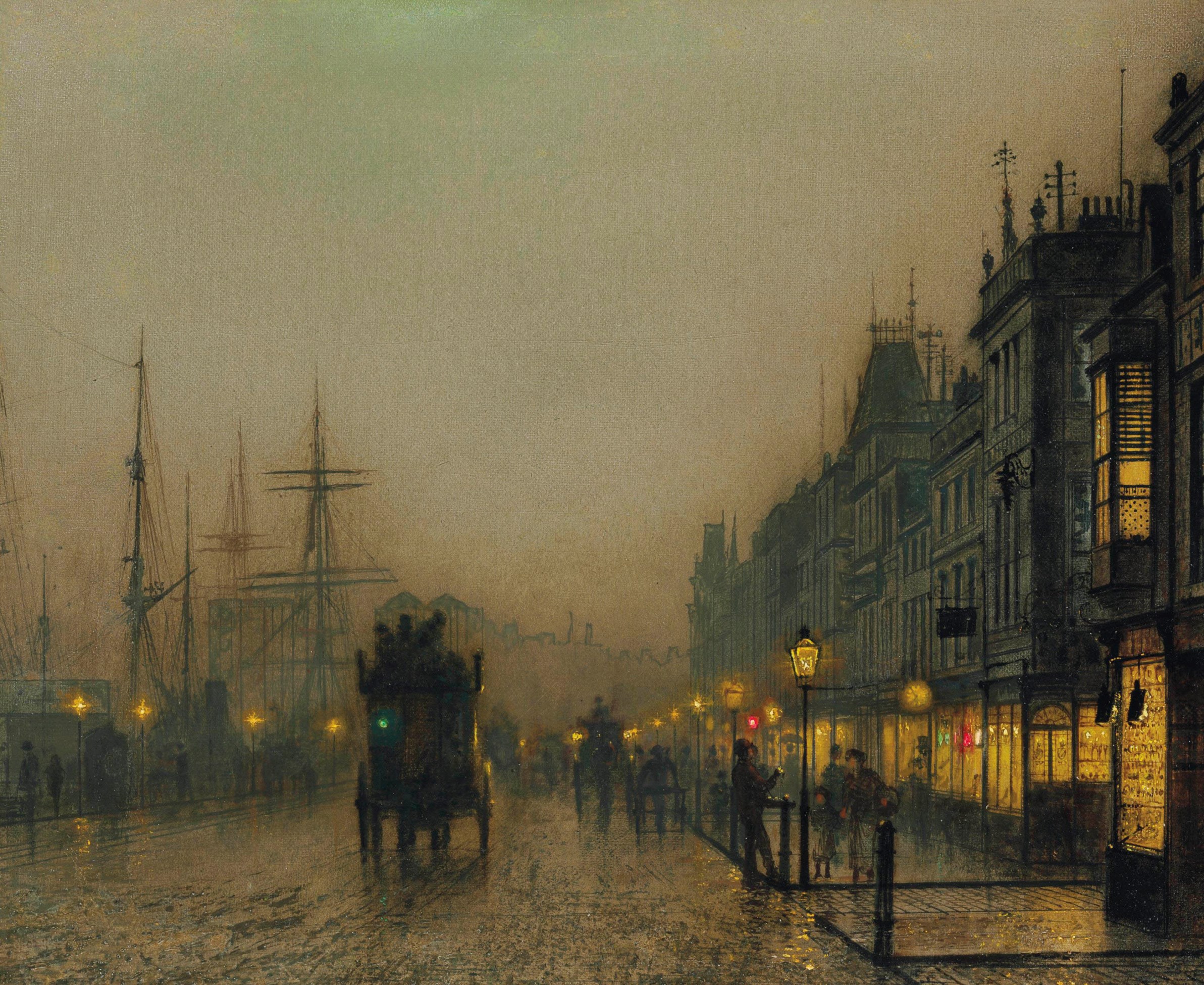 John Atkinson Grimshaw (British, 1836-1893) , Reekie, Glasgow | Christie's