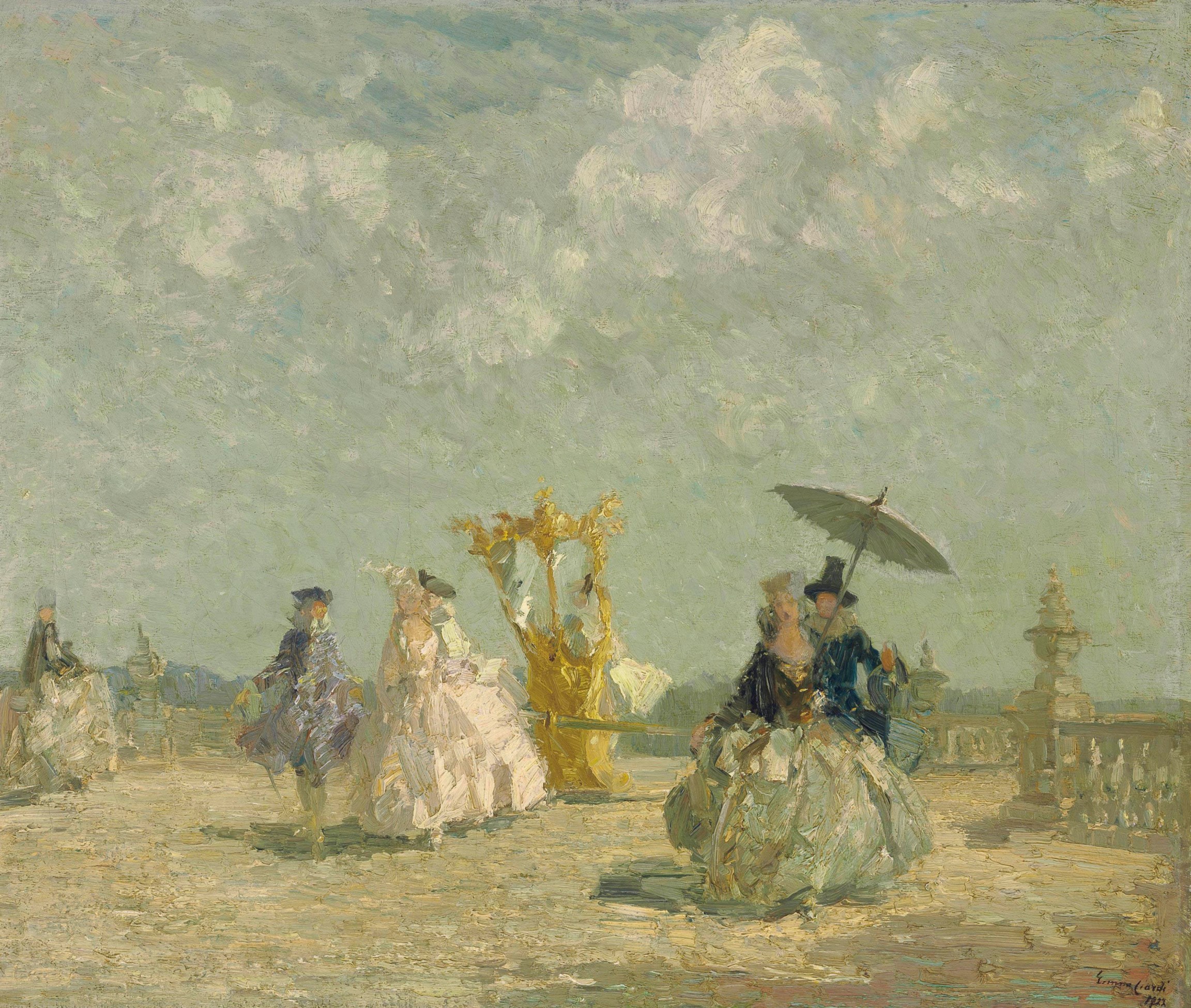 Emma Ciardi (Italian, 1879-1933) , The Sedan Chair | Christie's