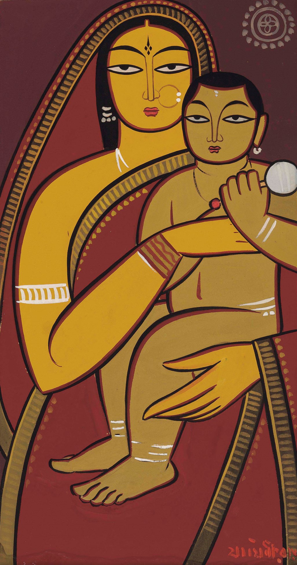 jamini-roy-1887-1972-untitled-mother-and-child-christie-s