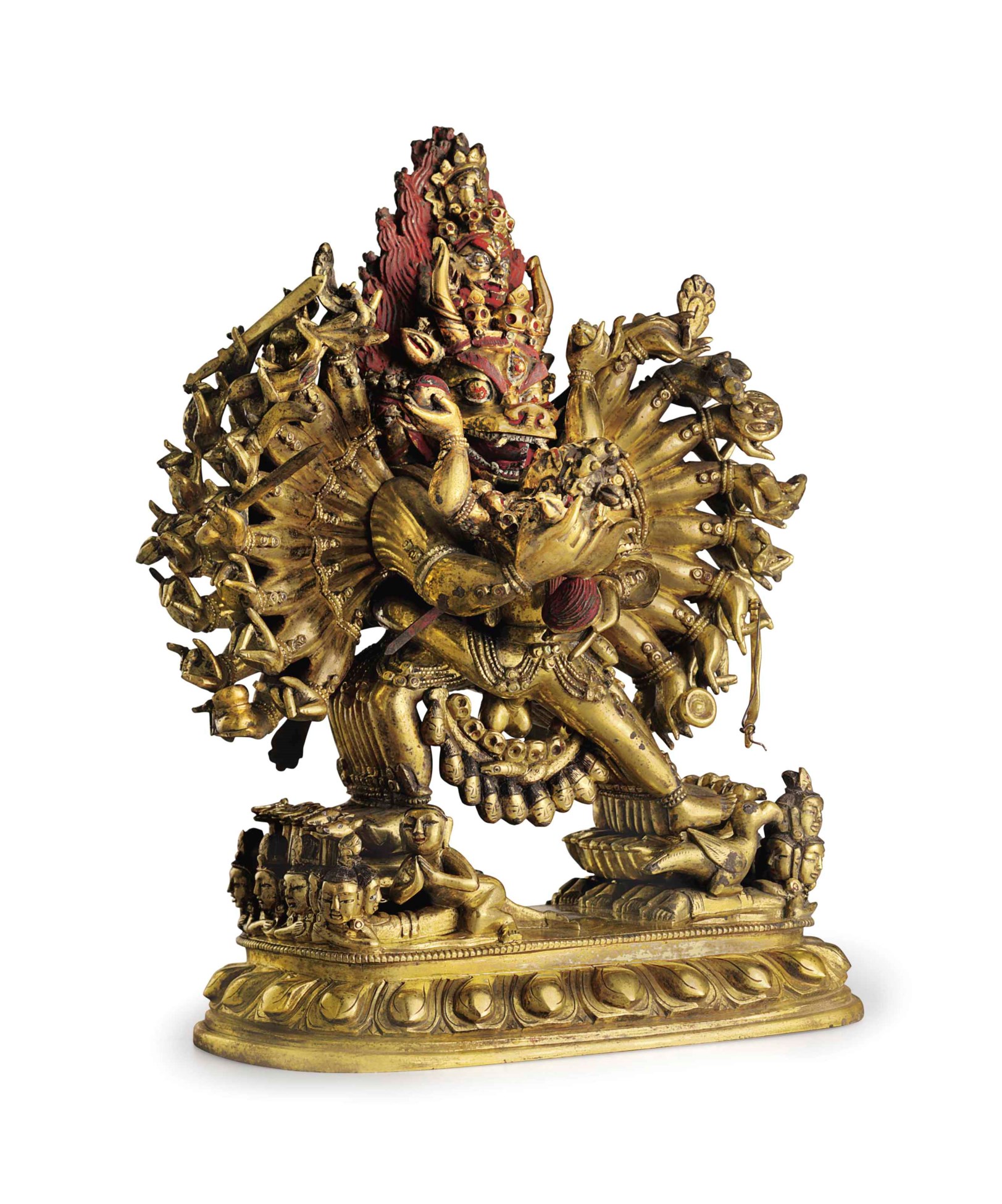 A gilt bronze figure of Vajrabhairava and Vajra Vetali , TIBETO-CHINESE ...