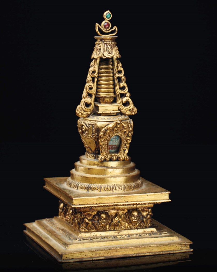 A SMALL GILT-BRONZE MODEL OF A STUPA , 18TH CENTURY | Christie's