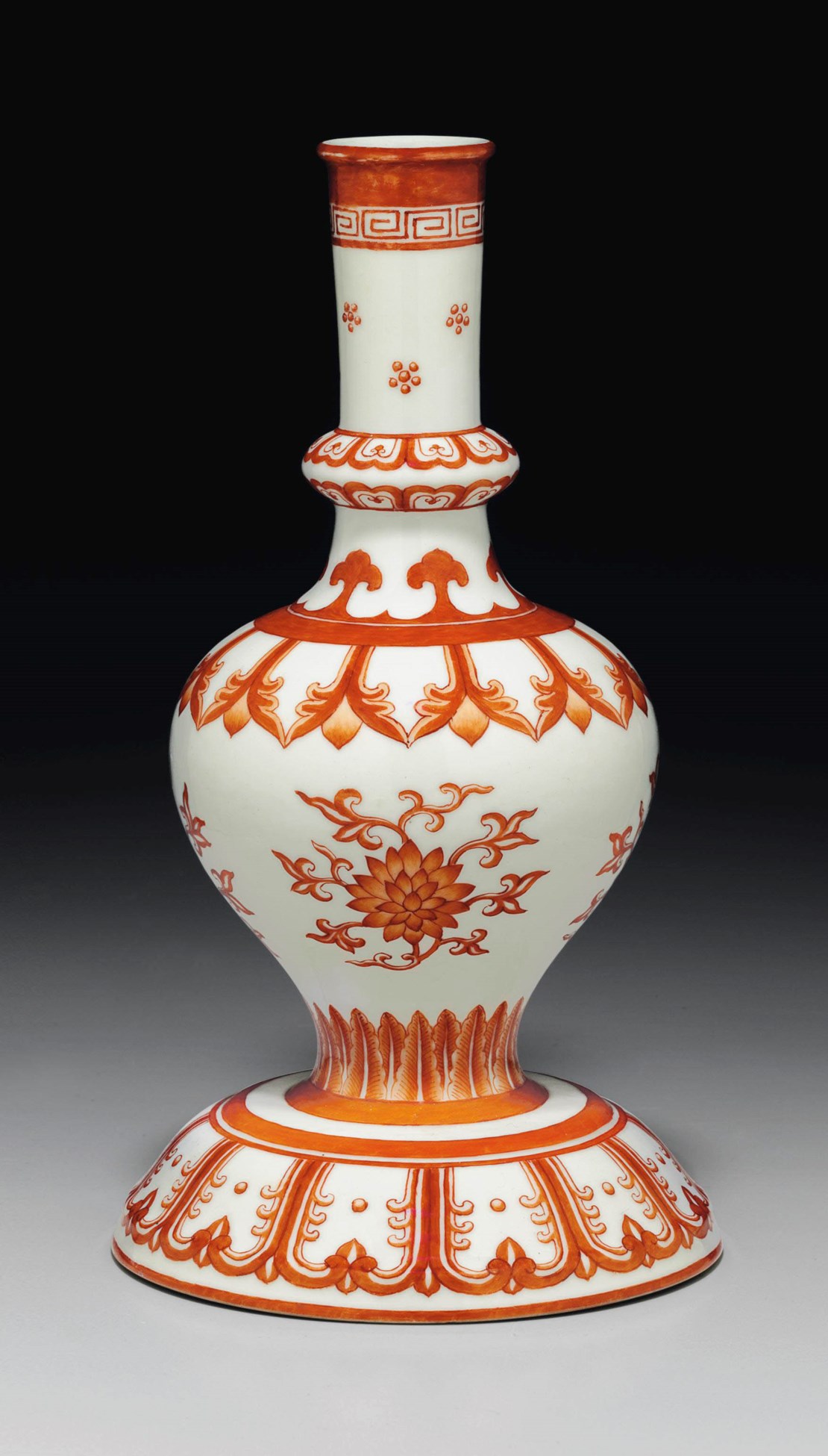 AN IRON-RED-DECORATED 'HOLY WATER' VASE , QIANLONG PERIOD (1736-1795 ...
