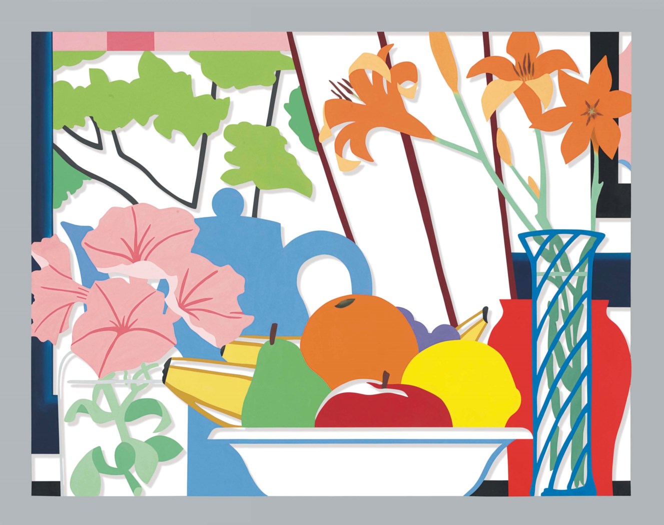 Tom Wesselmann (1931-2004) , Still Life with Petunias, Lillies and ...