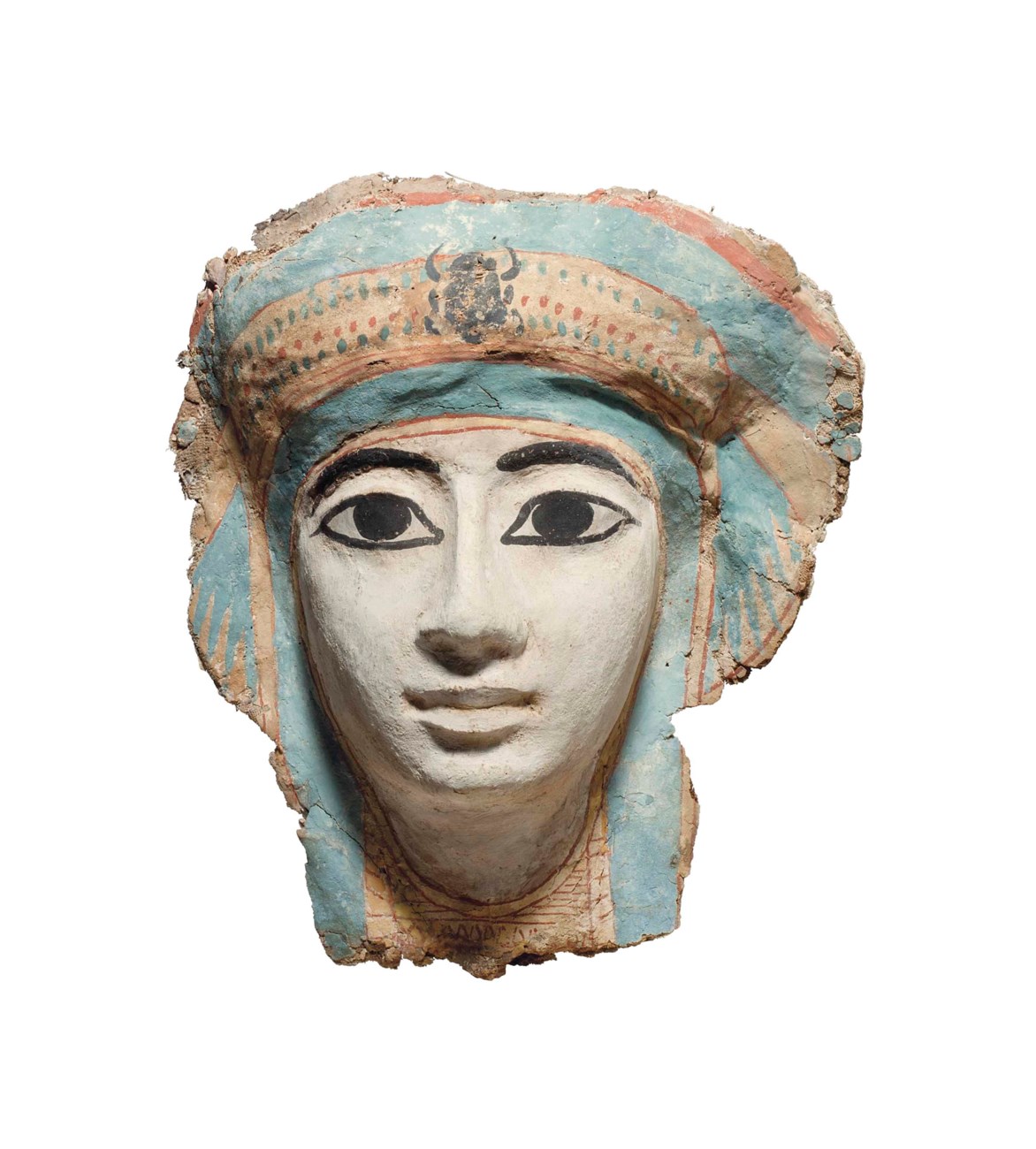 AN EGYPTIAN CARTONNAGE MUMMY MASK , THIRD INTERMEDIATE PERIOD, DYNASTY ...