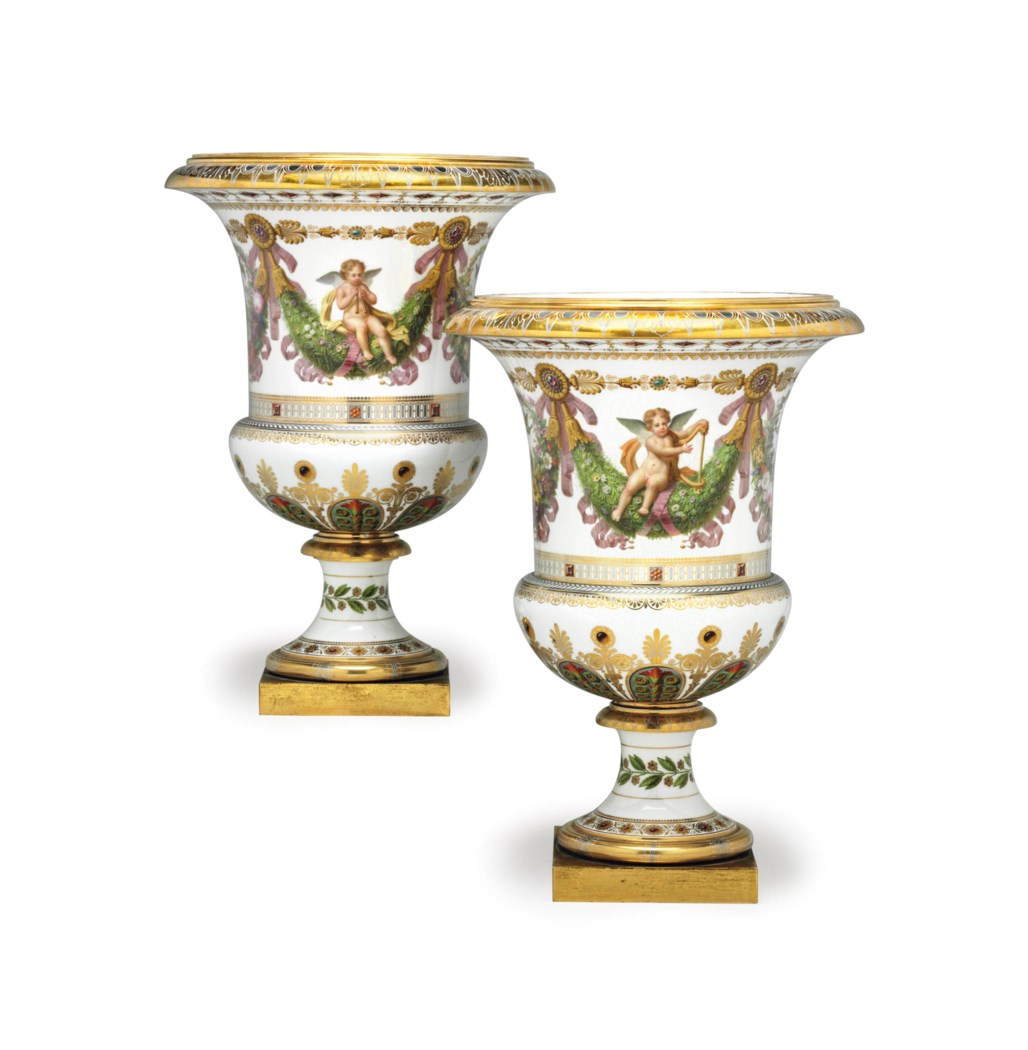 A PAIR OF SEVRES (LOUIS-PHILIPPE) PORCELAIN VASES (VASES MEDICIS 3EME ...