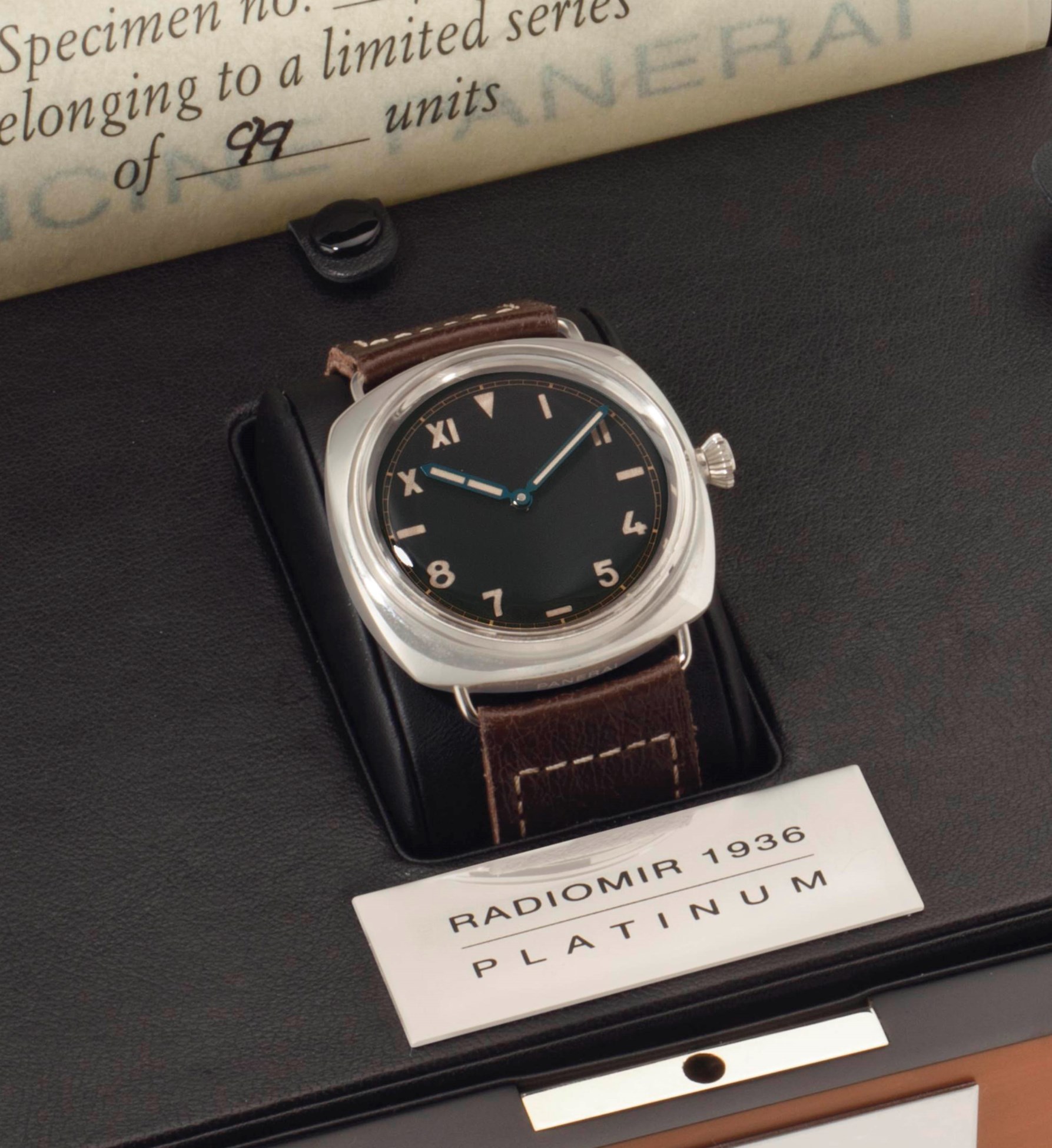 Panerai. A Limited Edition Platinum Wristwatch with California Dial ...
